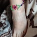 Flower Anklet Beaded, Summer Mexican Anklet, Beaded Huichol Anklet ...