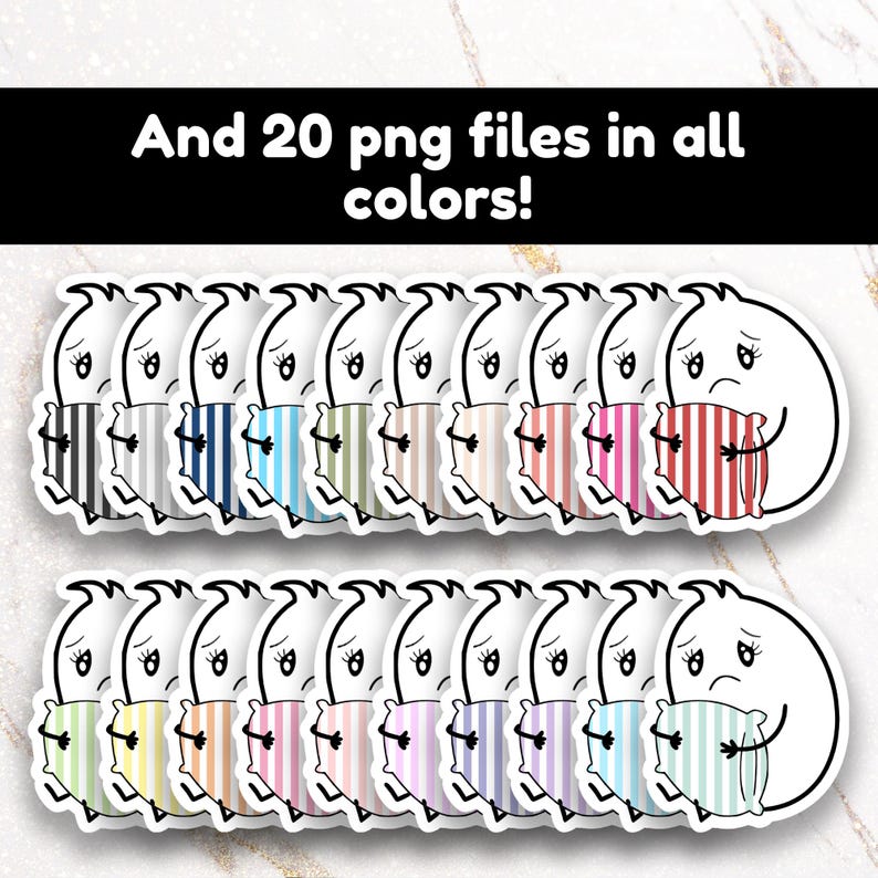 Digital and Printable Planner Stickers - Sad Planner Stickers - Crying ...