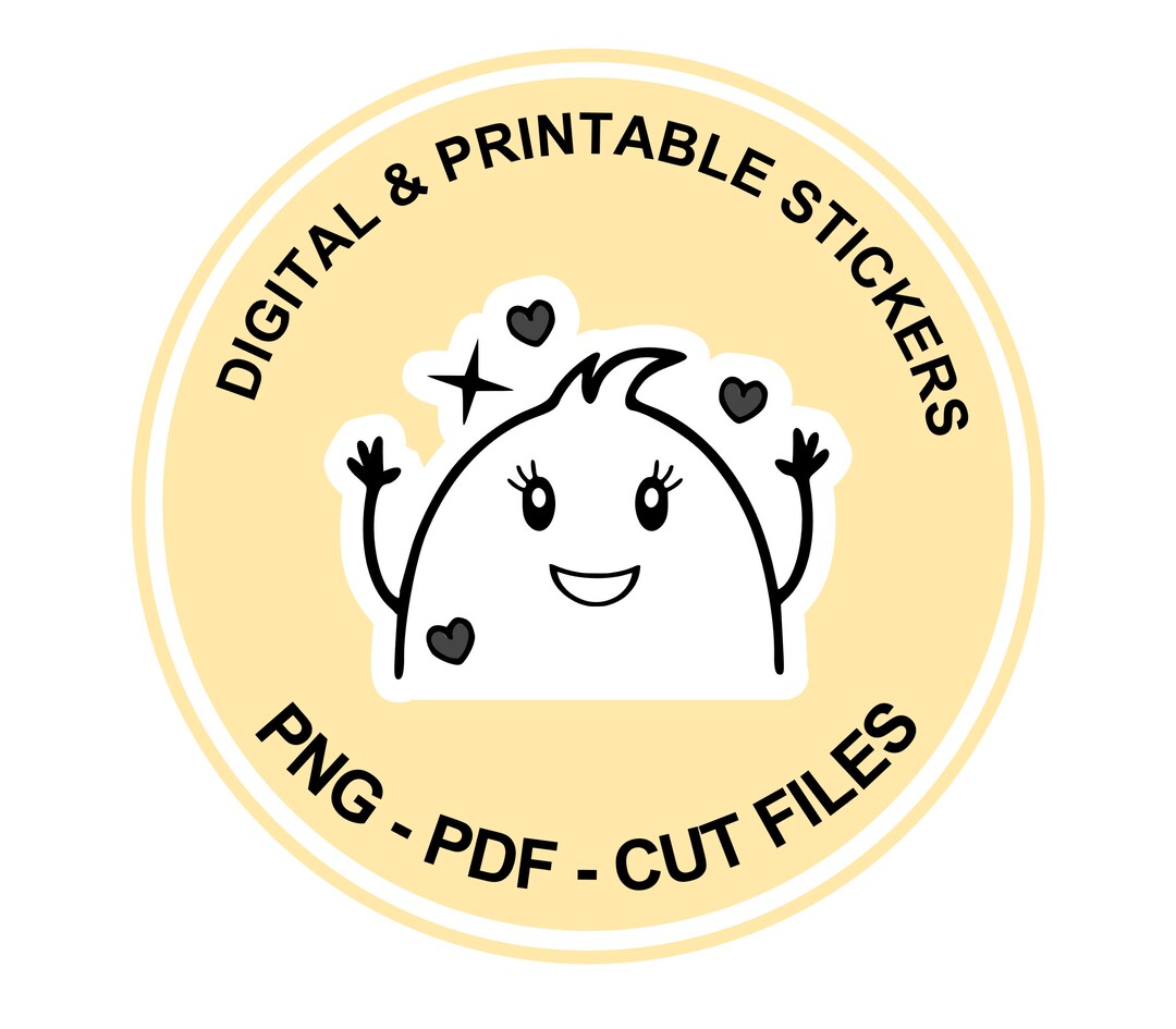 Digital and Printable Cute Character Olive Stickers BECAUSE I'M HAPPY ...