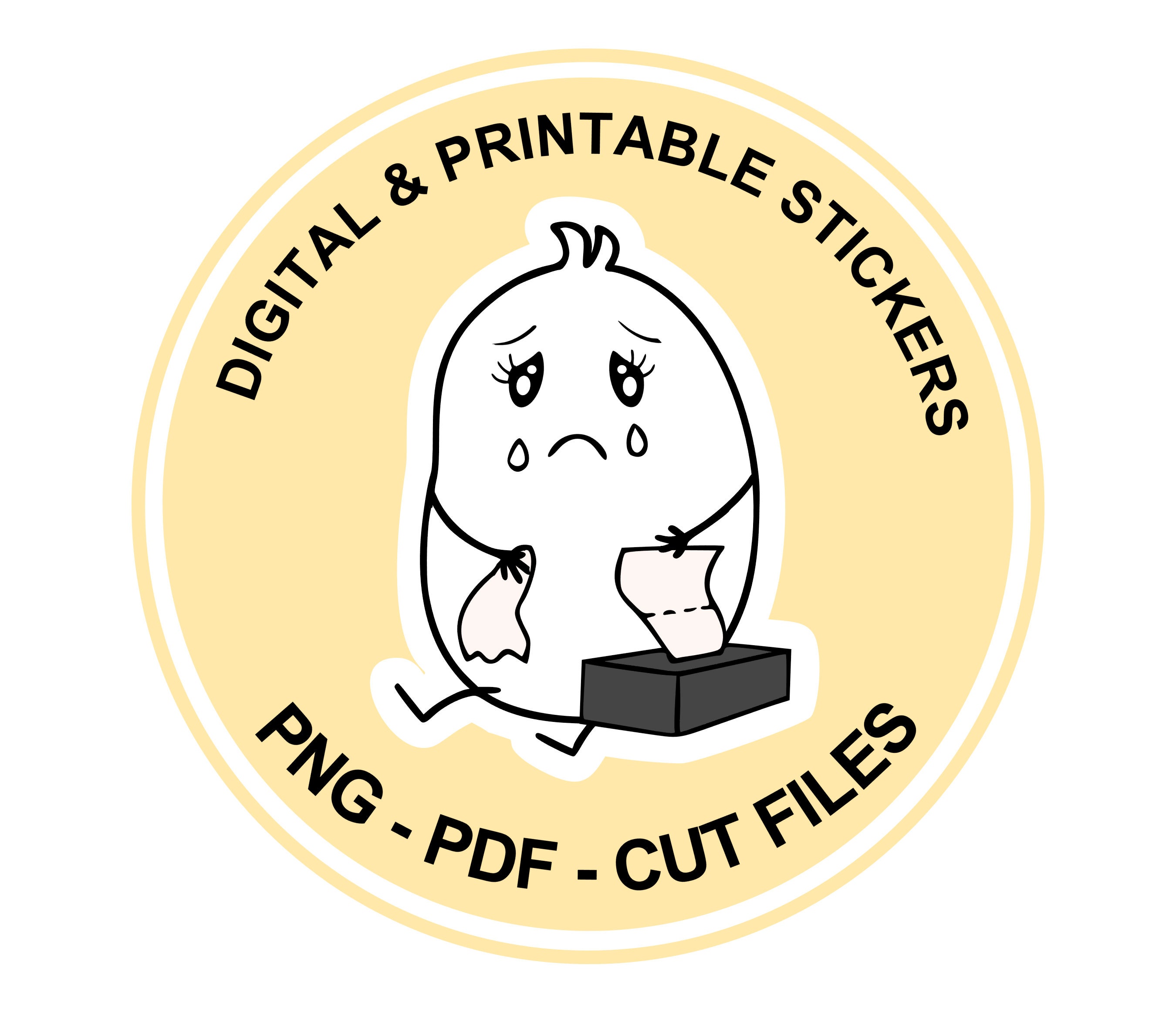 Digital and Printable Cute Character Olive Stickers CRY BABY - Etsy