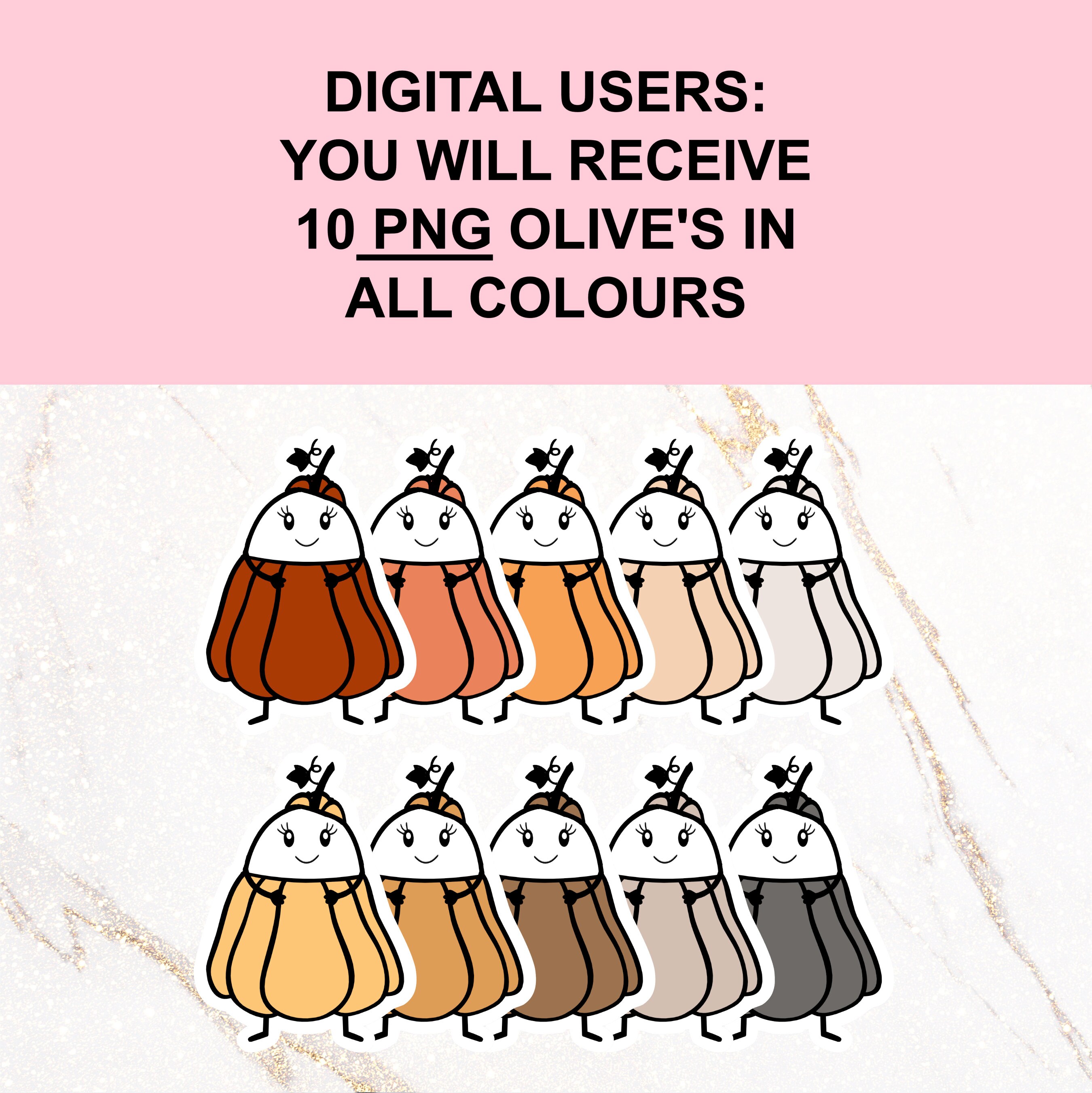 Digital and Printable Cute Character Olive Stickers CALL ME PUMPKIN - Etsy