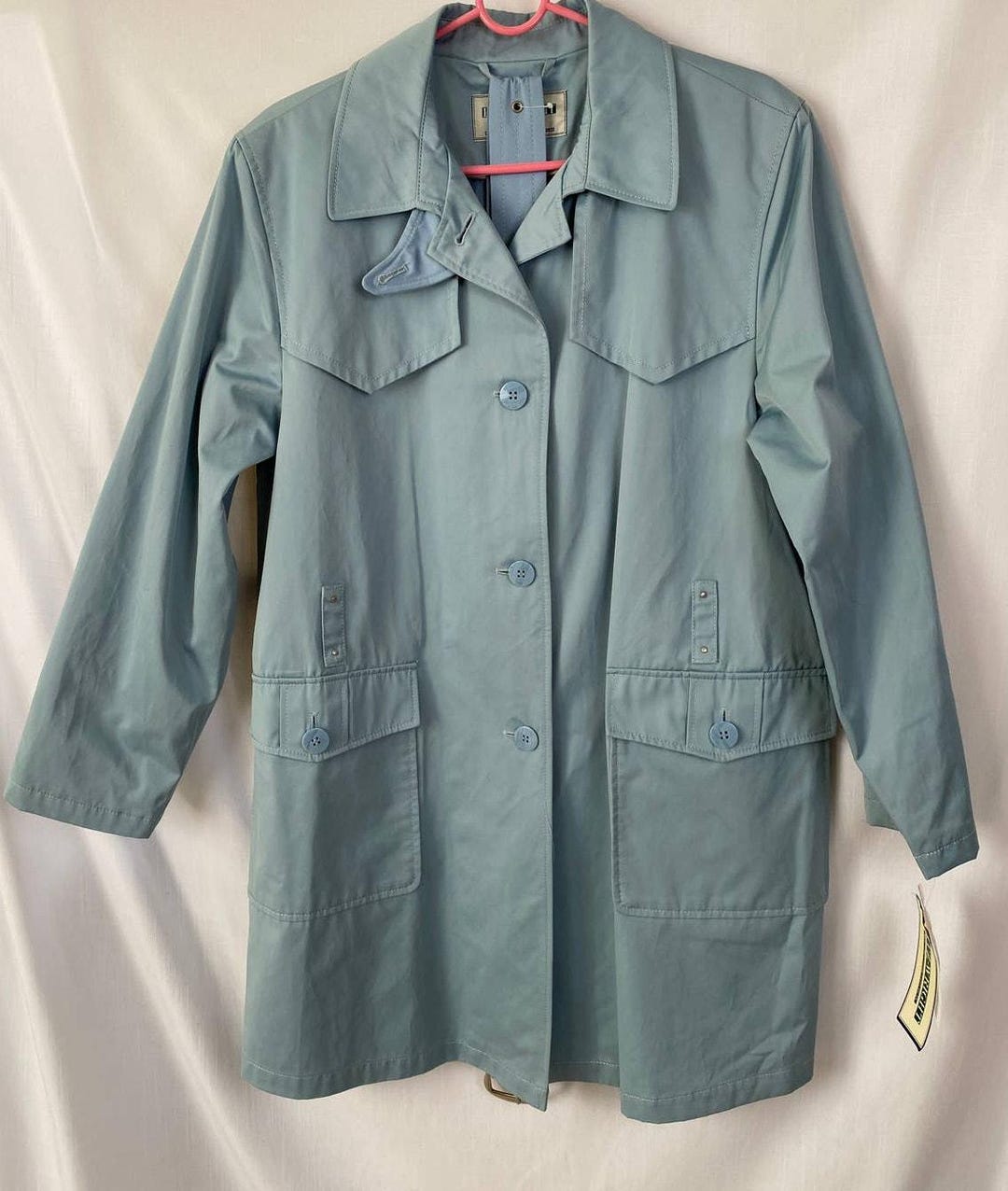 Vintage Fitz-wright Light Blue Trench Coat Rare NWT 60s Retro Boho ...