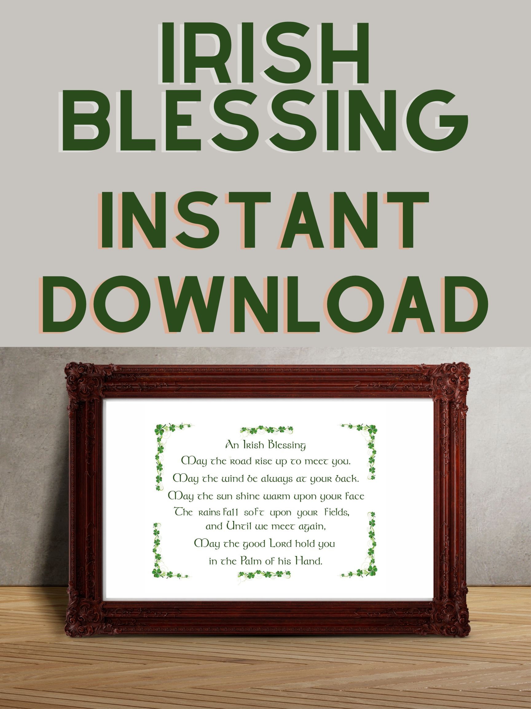 Irish Blessing Version 2 Downloadable Print Image for Instant Gift ...