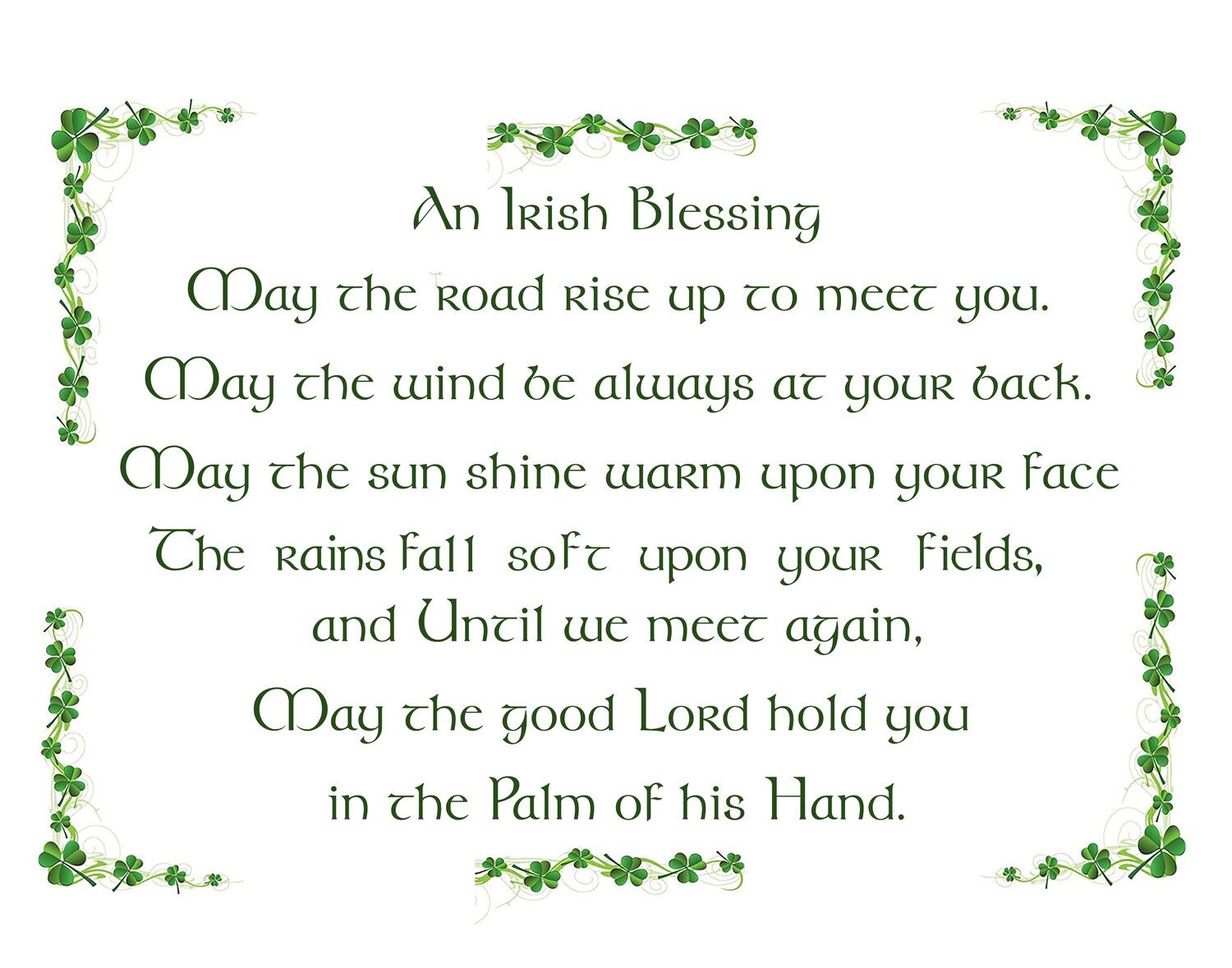 Irish Blessing Version 2 Downloadable Print Image for Instant Gift ...