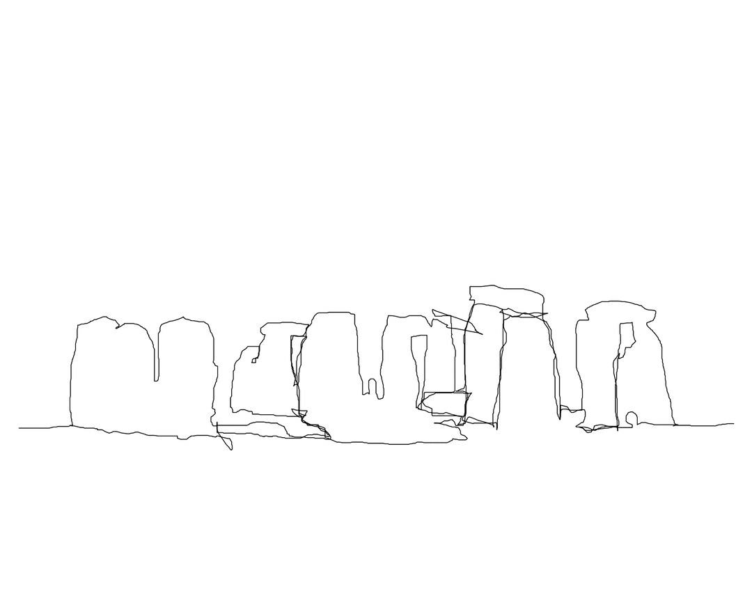 Stonehenge Abstract One Line Drawing Digital Print, Stonehenge Line Art ...