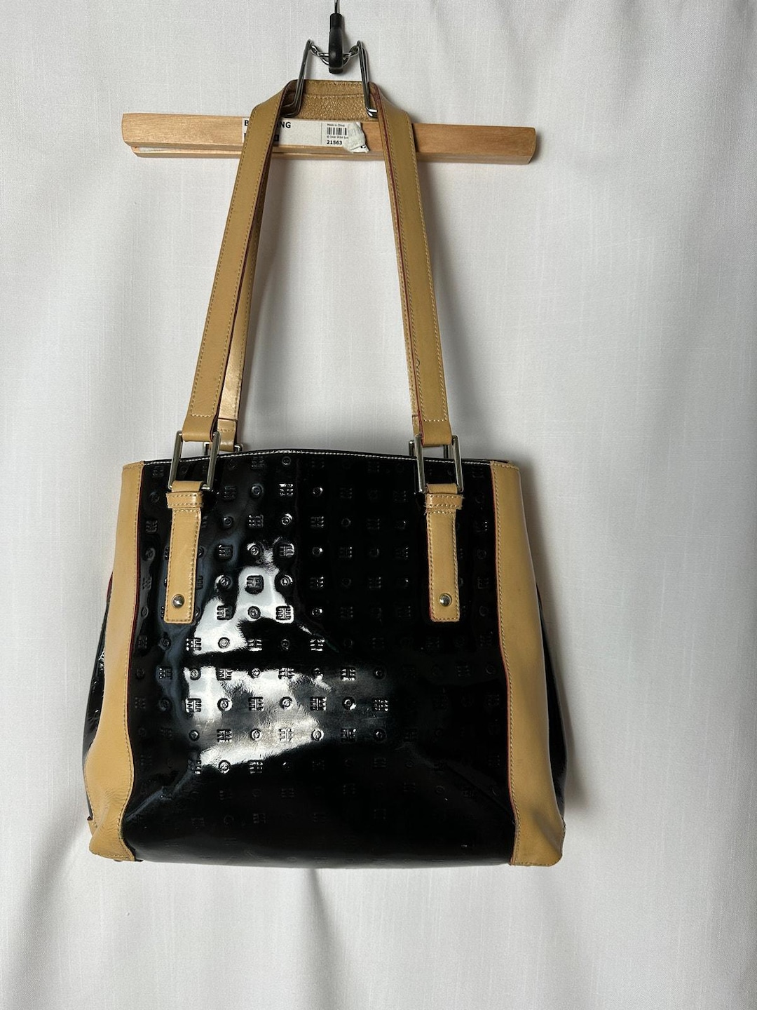 Arcadia Italian Black Patent Leather Luxury Designer Womens Shoulder ...