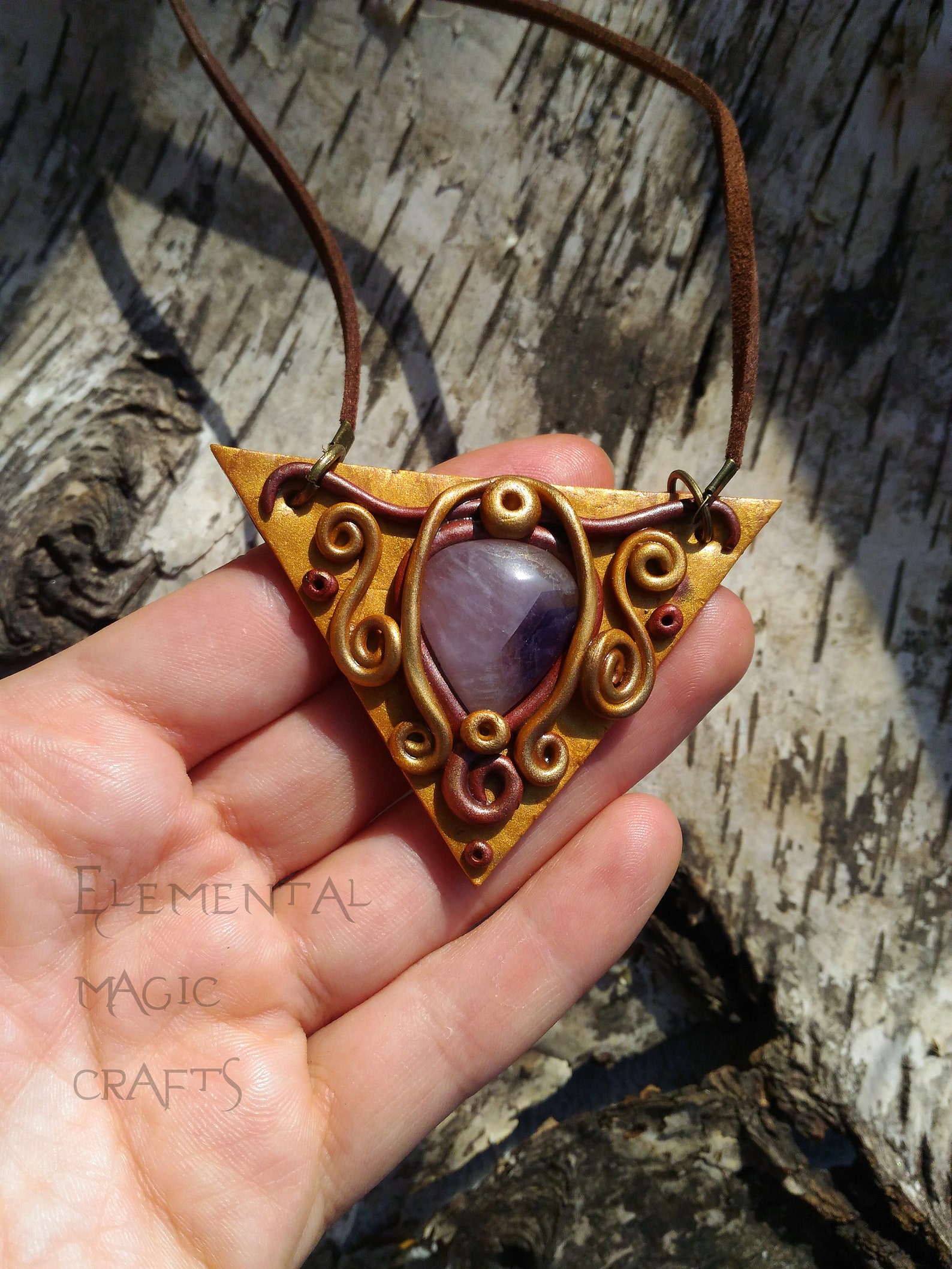 Athena Amethyst Pendant Necklace Purple Pagan Jewelry Magic - Etsy