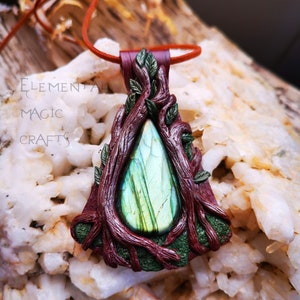 Gaia Gaea Great Mother Earth Goddess Pendant Orange Spectrolite ...
