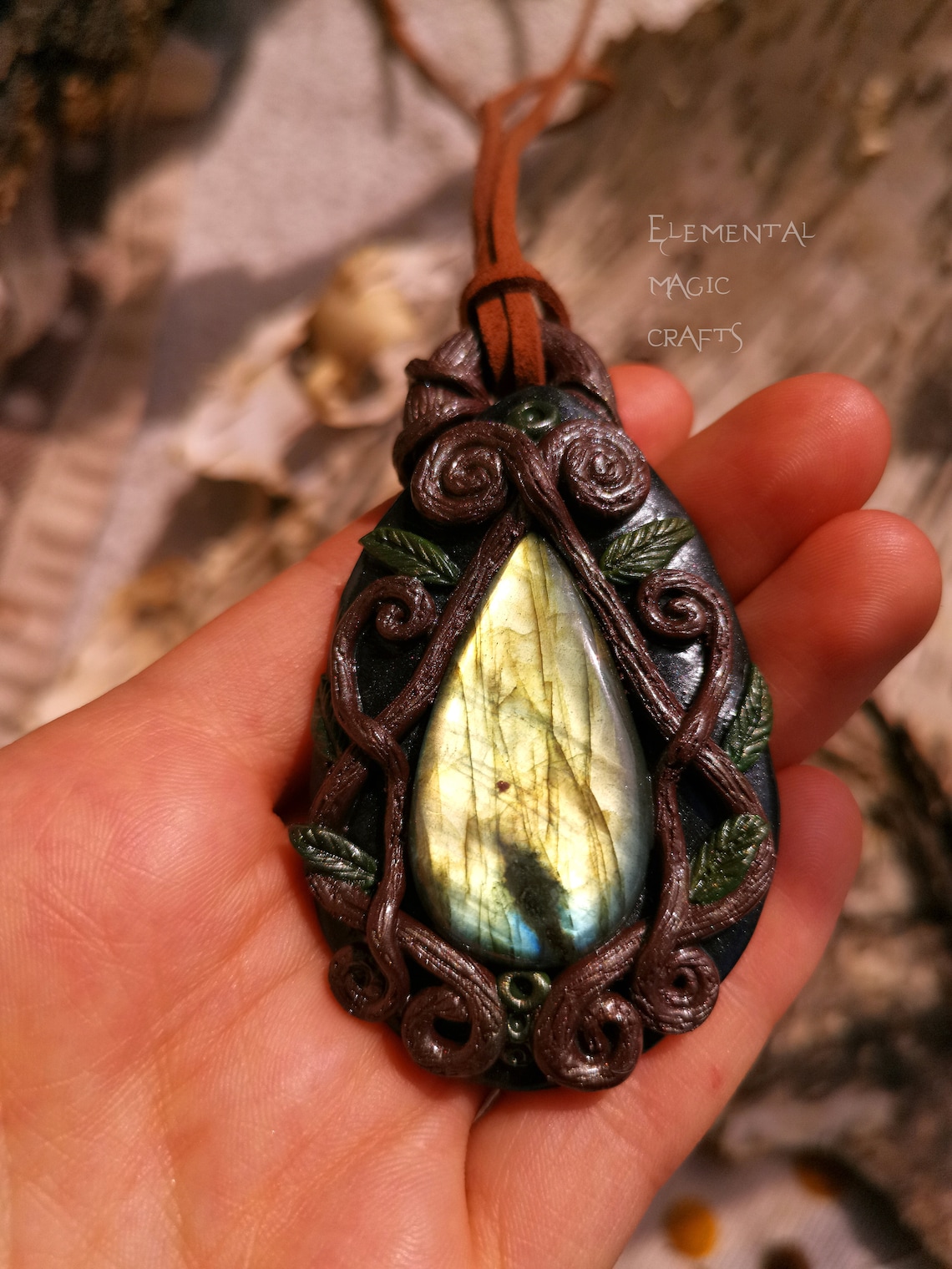 Elven Amulet Yellow Labradorite Spectrolite Enchanted Fairy - Etsy