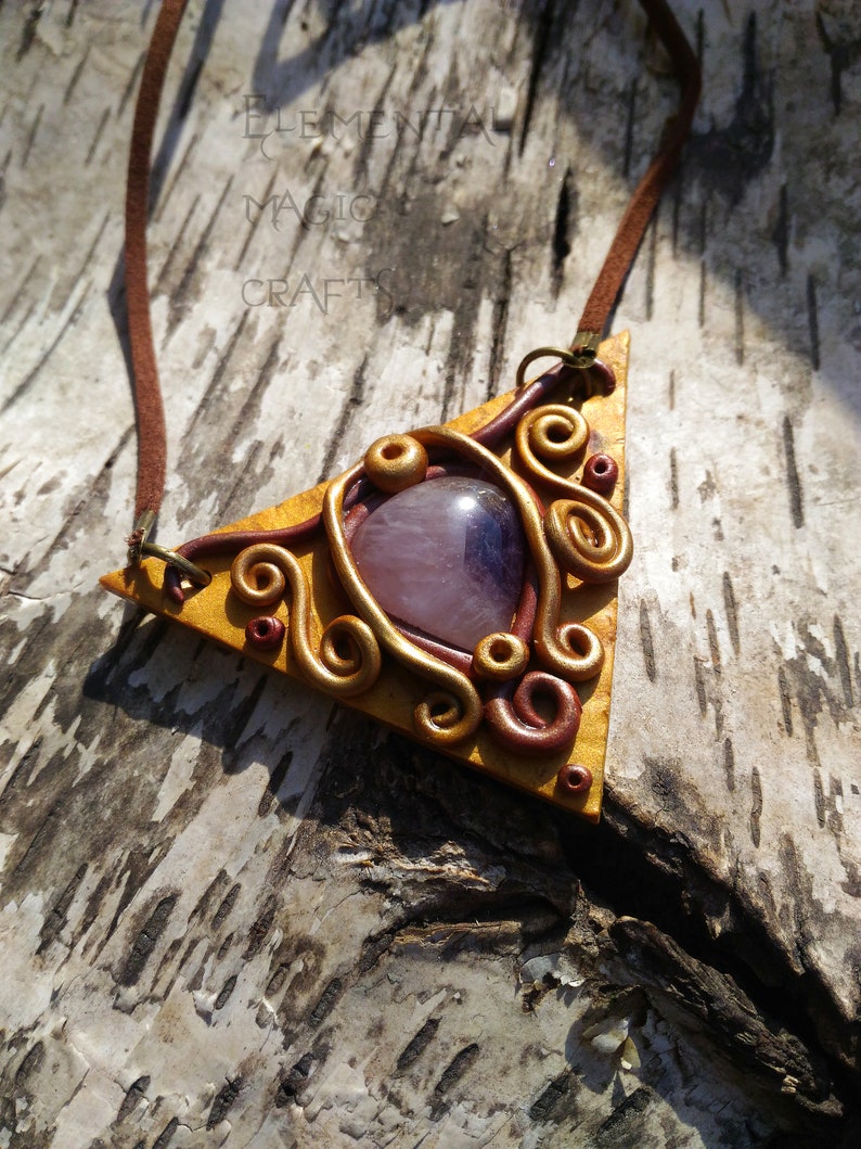 Athena Amethyst Pendant Necklace Purple Pagan Jewelry Magic - Etsy