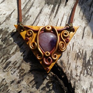 Athena Amethyst Pendant Necklace Purple Pagan Jewelry Magic - Etsy