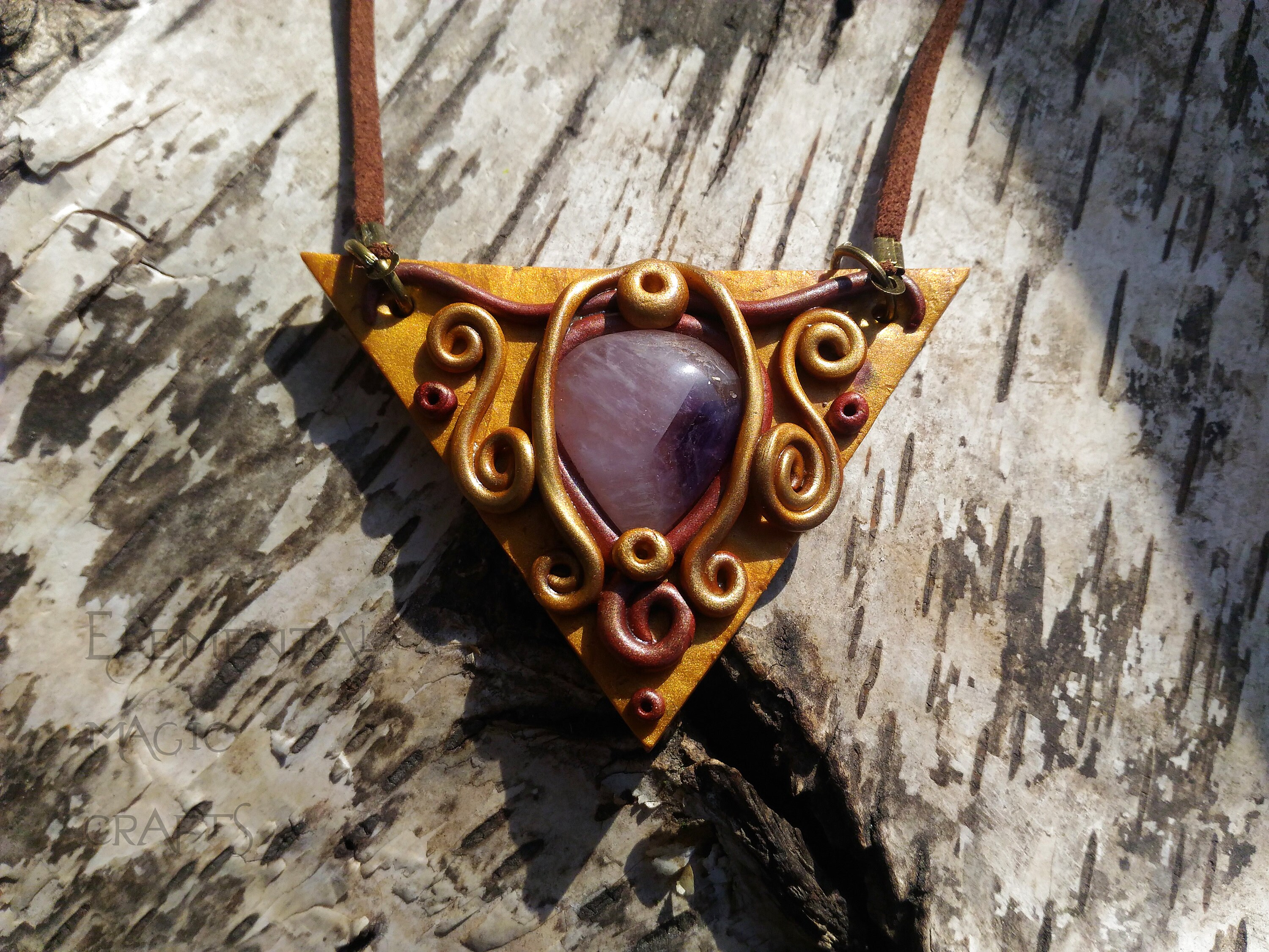 Athena Amethyst Pendant Necklace Purple Pagan Jewelry Magic - Etsy