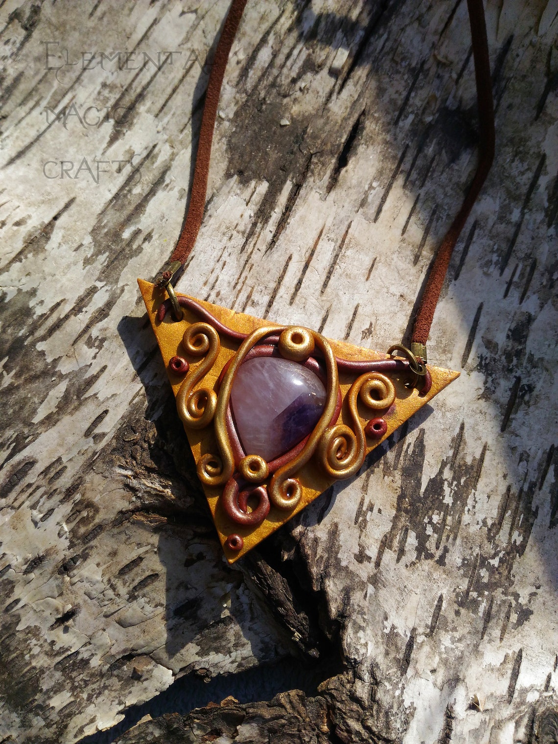 Athena Amethyst Pendant Necklace Purple Pagan Jewelry Magic - Etsy