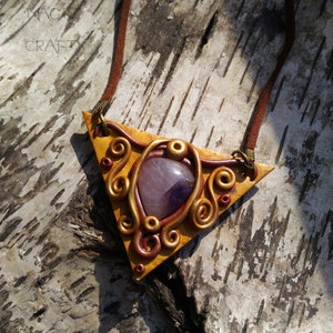 Athena Amethyst Pendant Necklace Purple Pagan Jewelry Magic - Etsy