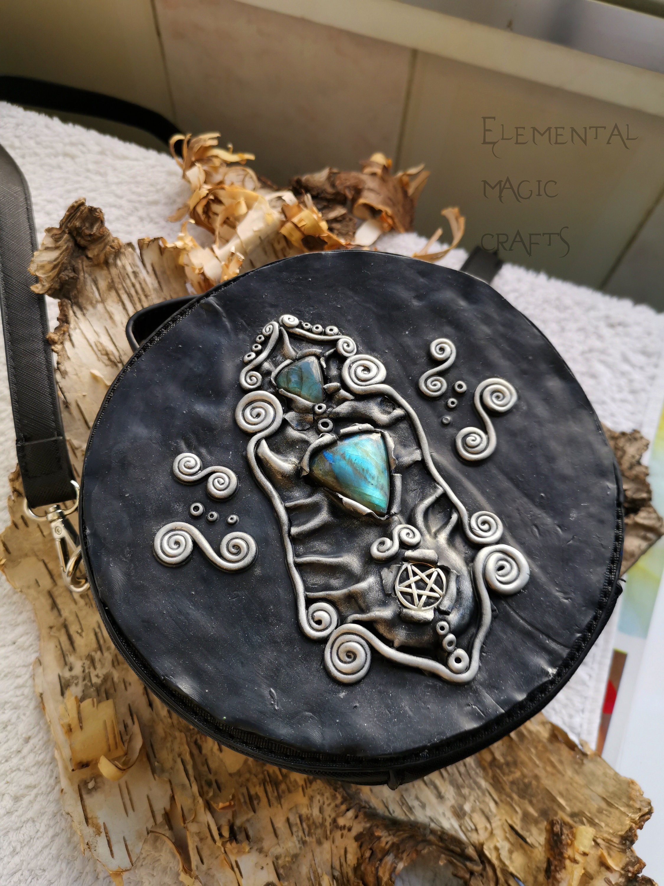 Crossbody Circular Round Witch Bag Purse Faux Leather Polymer | Etsy