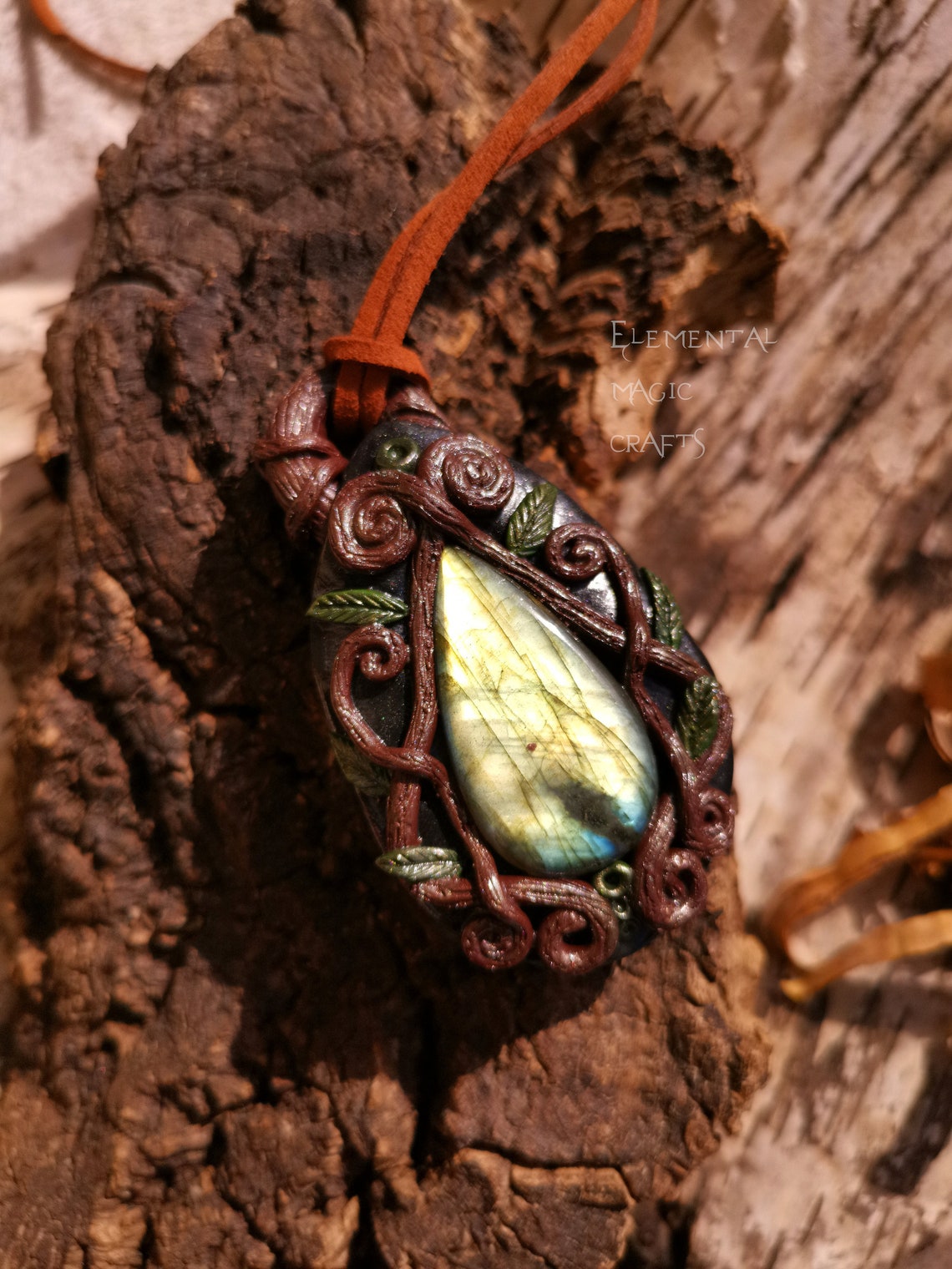 Elven Amulet Yellow Labradorite Spectrolite Enchanted Fairy - Etsy