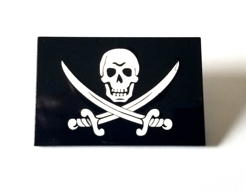 Calico Jack "jolly Roger" Pirate Flag Enamel Pin - Etsy