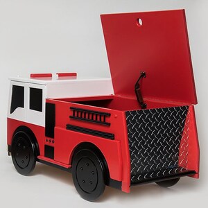 Fire Truck Toy Box for Boys Toy Chest Toy Storage Personalized Gift Toy ...