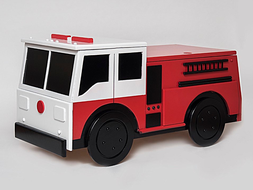 Fire Truck Toy Box for Boys Toy Chest Toy Storage Personalized Gift Toy ...