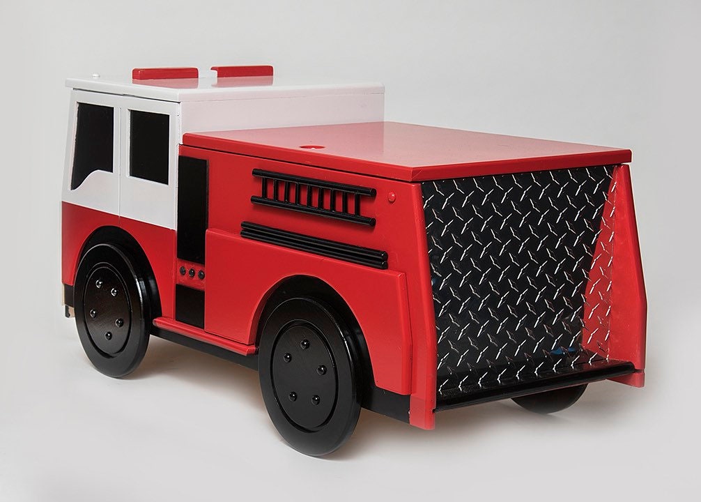 Fire Truck Toy Box for Boys Toy Chest Toy Storage Personalized - Etsy