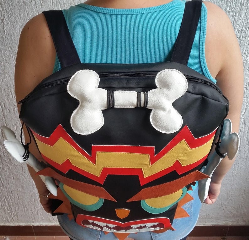 Black & Colorful Retro Bandicoot Video Game Mask Backpack - Etsy