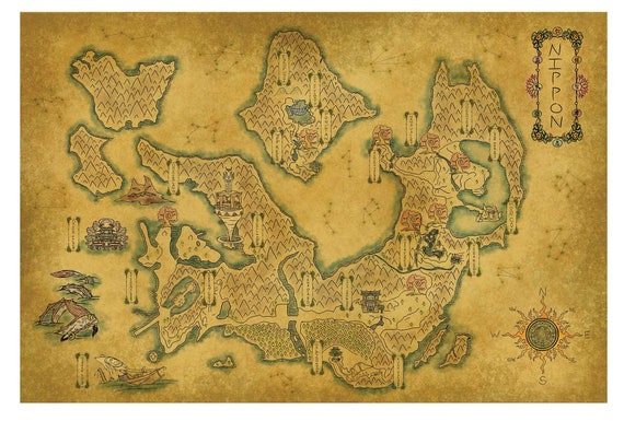 Okami Map | Etsy