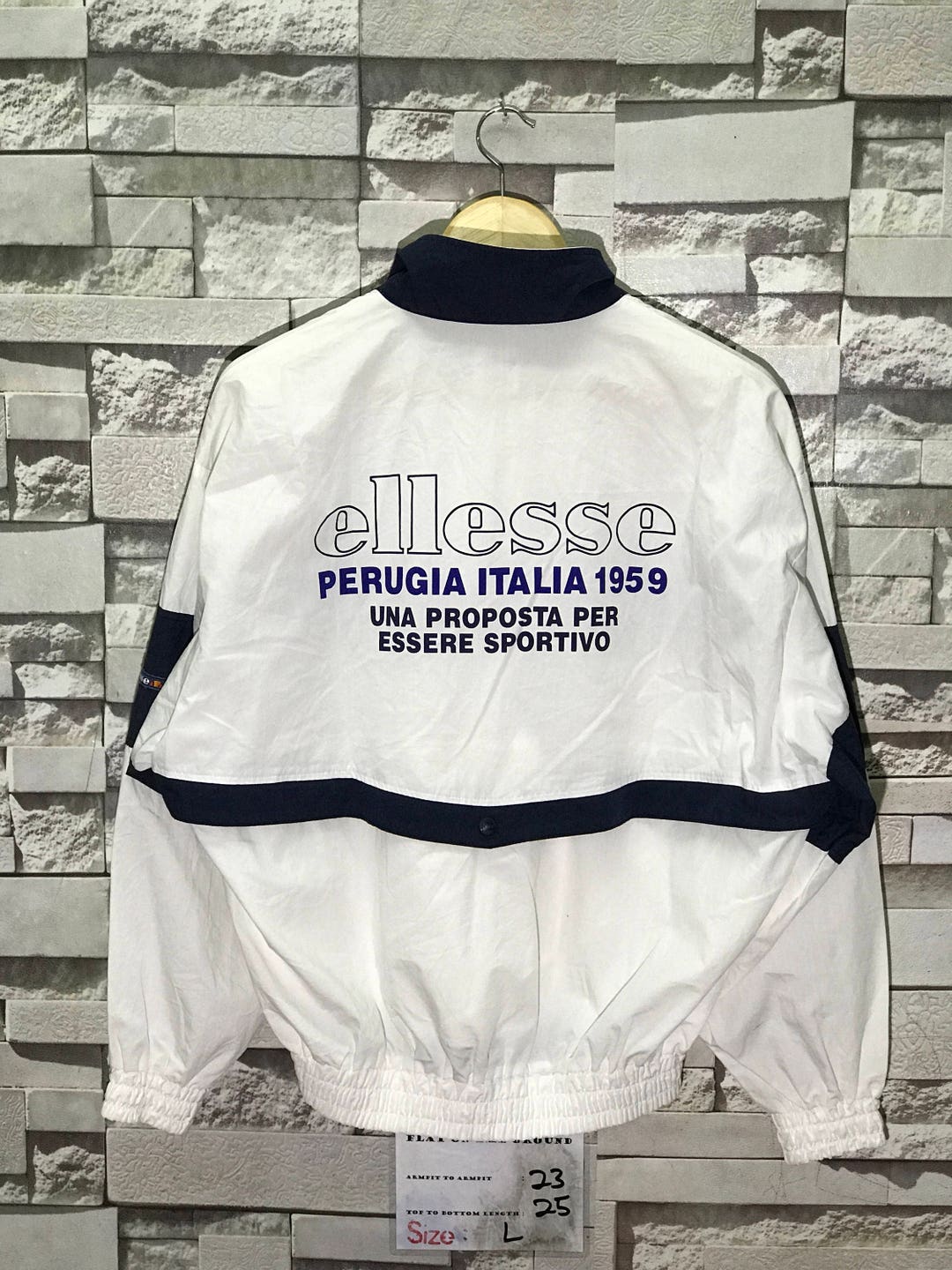 Rare Vintage 90s Ellesse Two Tone Colour Windbreaker Size Medium M ...