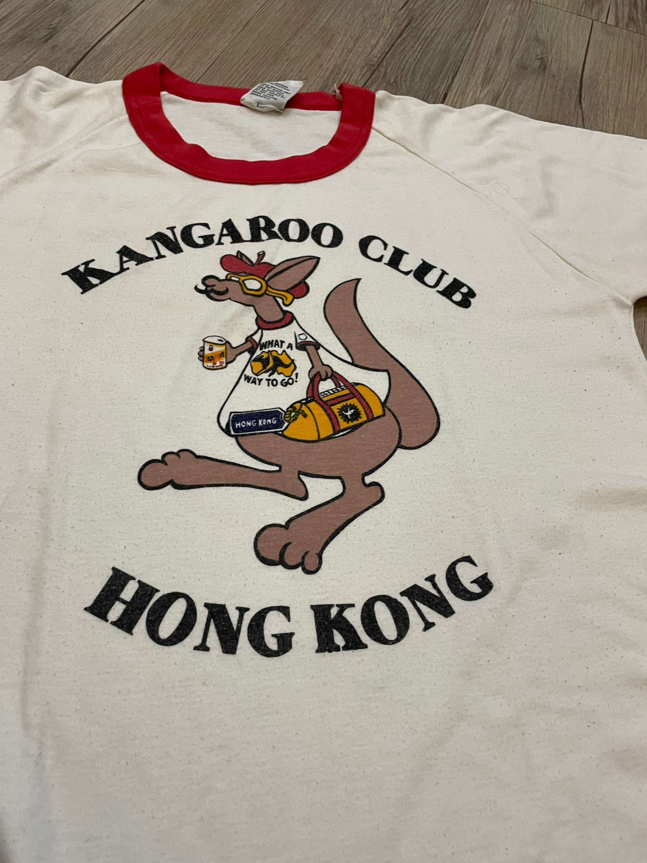 Vintage Kangaroo Club Hong Kong Vintage 80s Single Stitch Ringer ...