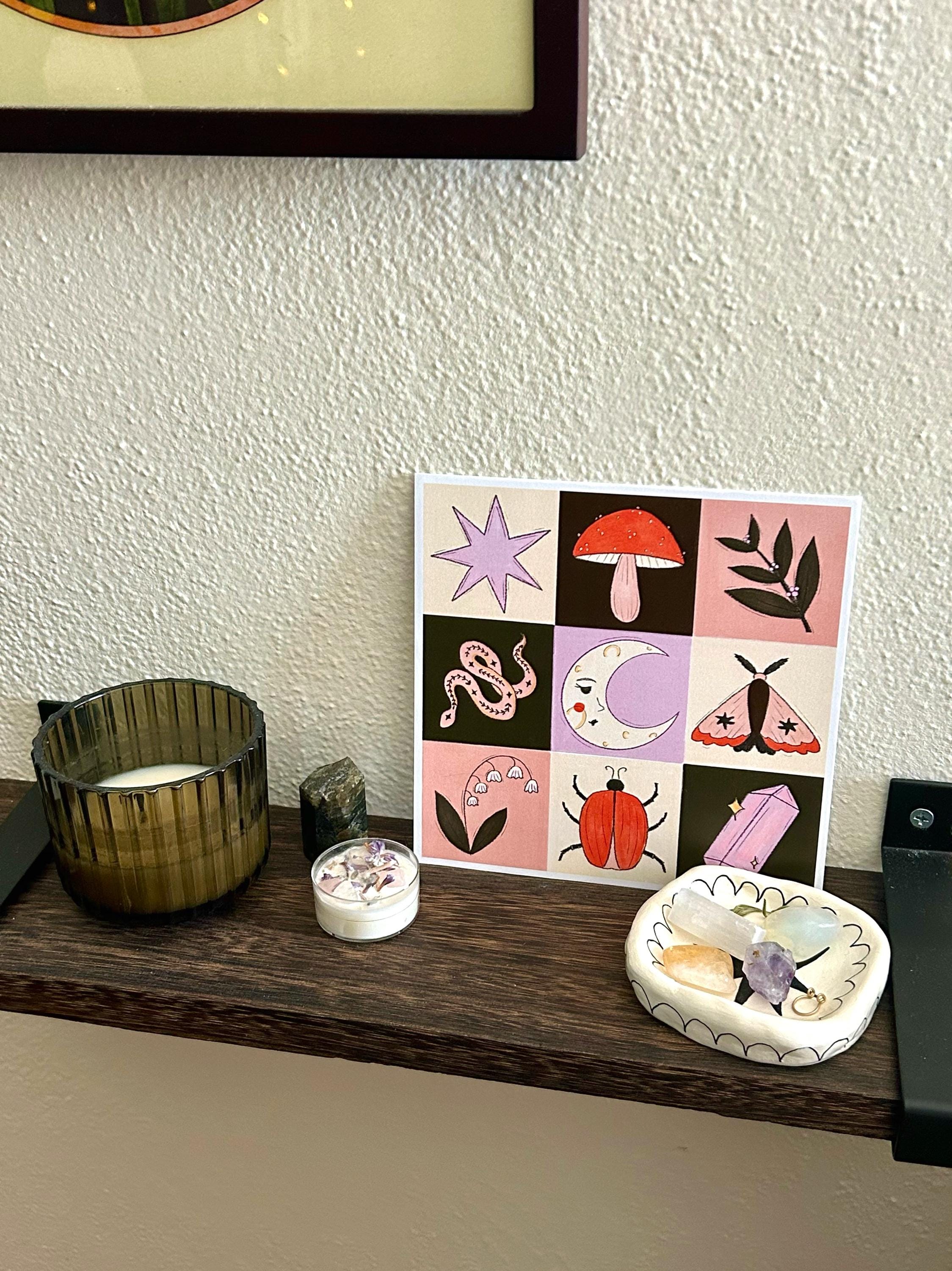 Witchy Collage Art Print: Cottagecore Wall Decor (6x6 In.) - Etsy