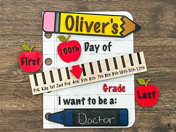First Day of School Sign 100th Day of School Sign Last Day - Etsy