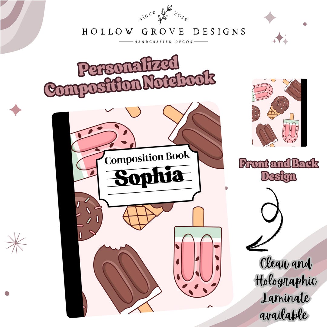 Personalized Composition Notebook | Custom Notebook | Back to School ...