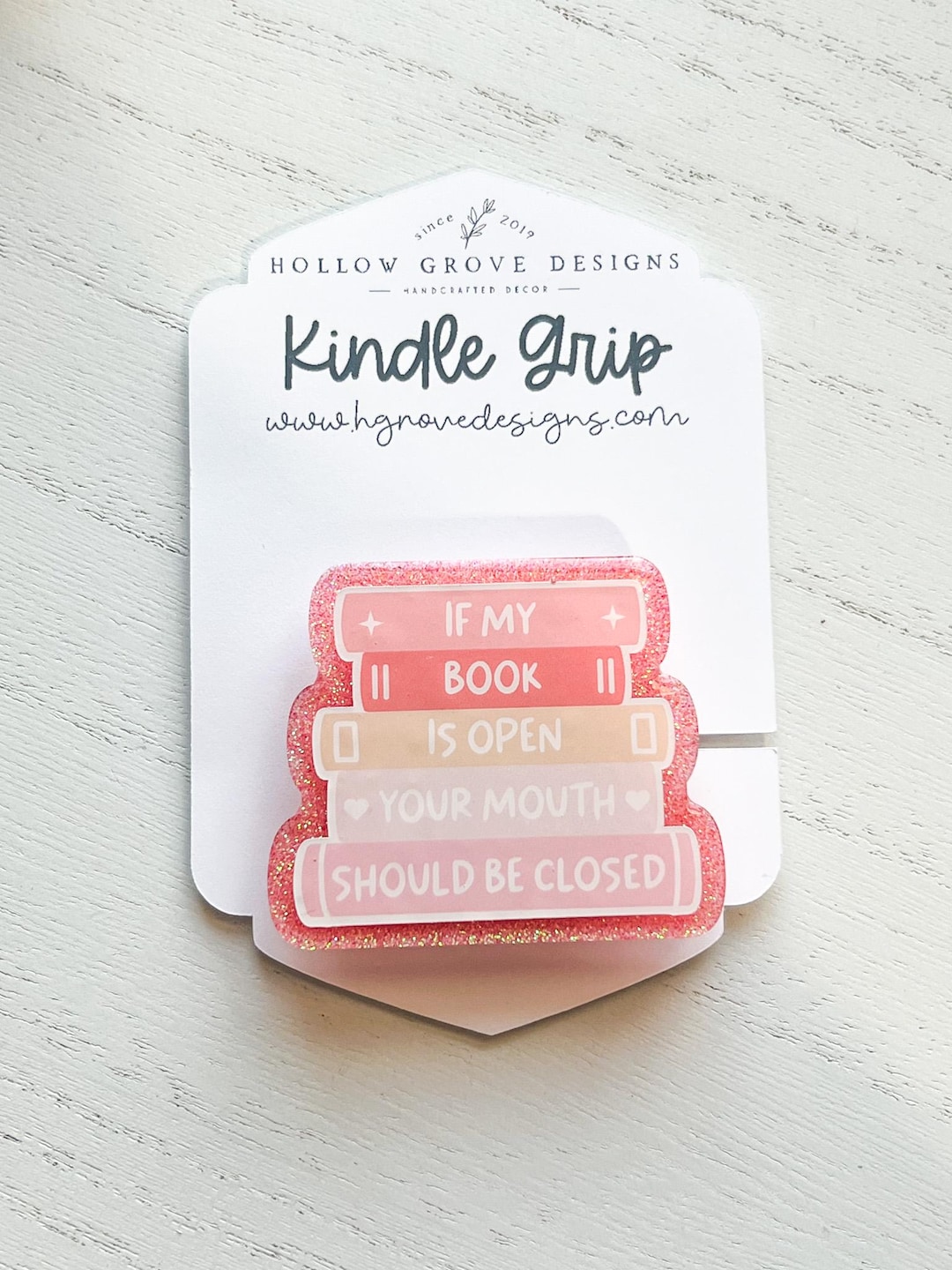 Book Open Mouth Shut E-reader Grip | Custom Kindle Grip | Kobo Reader ...