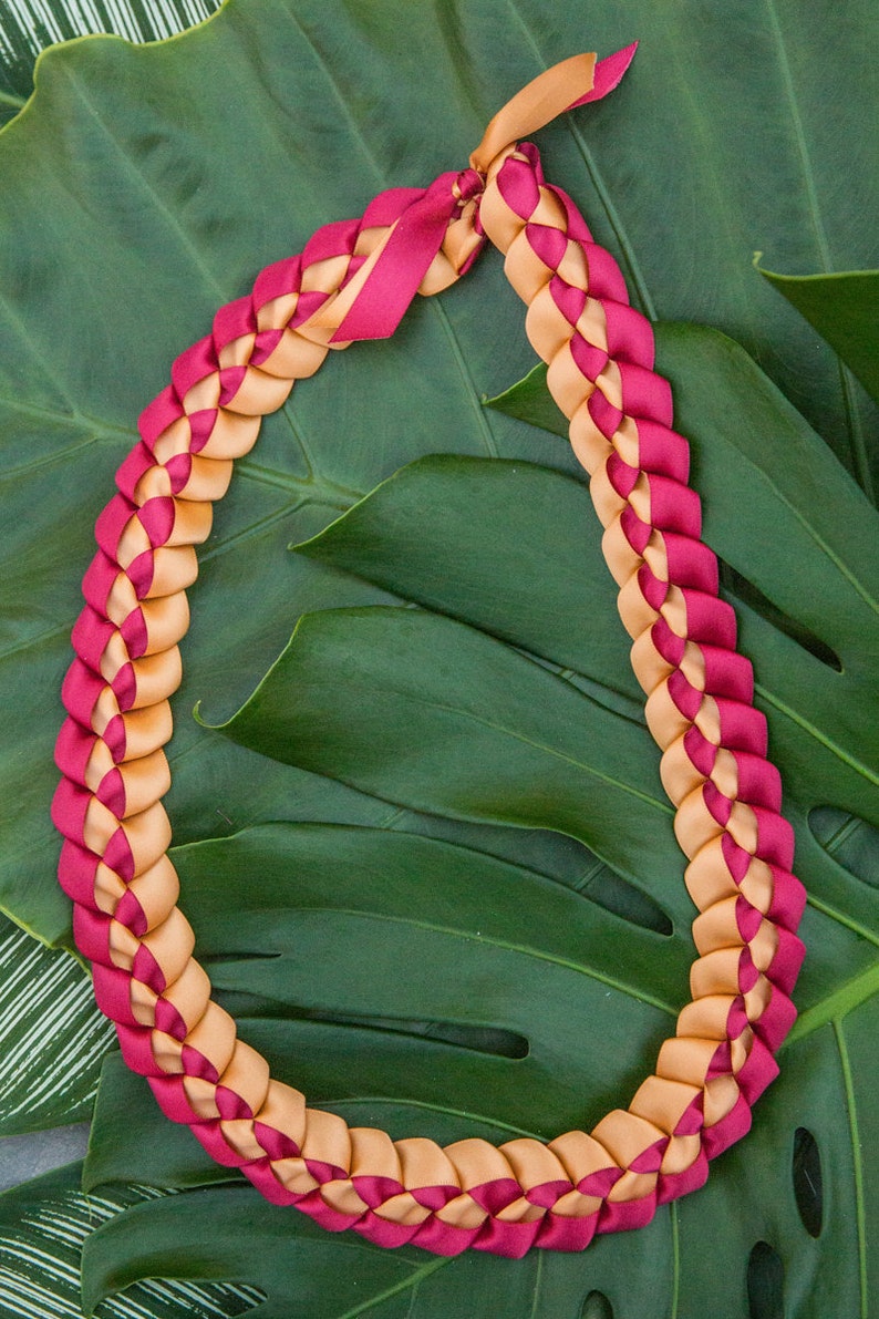 Regular SATIN RIBBON LEI custom colors | Etsy