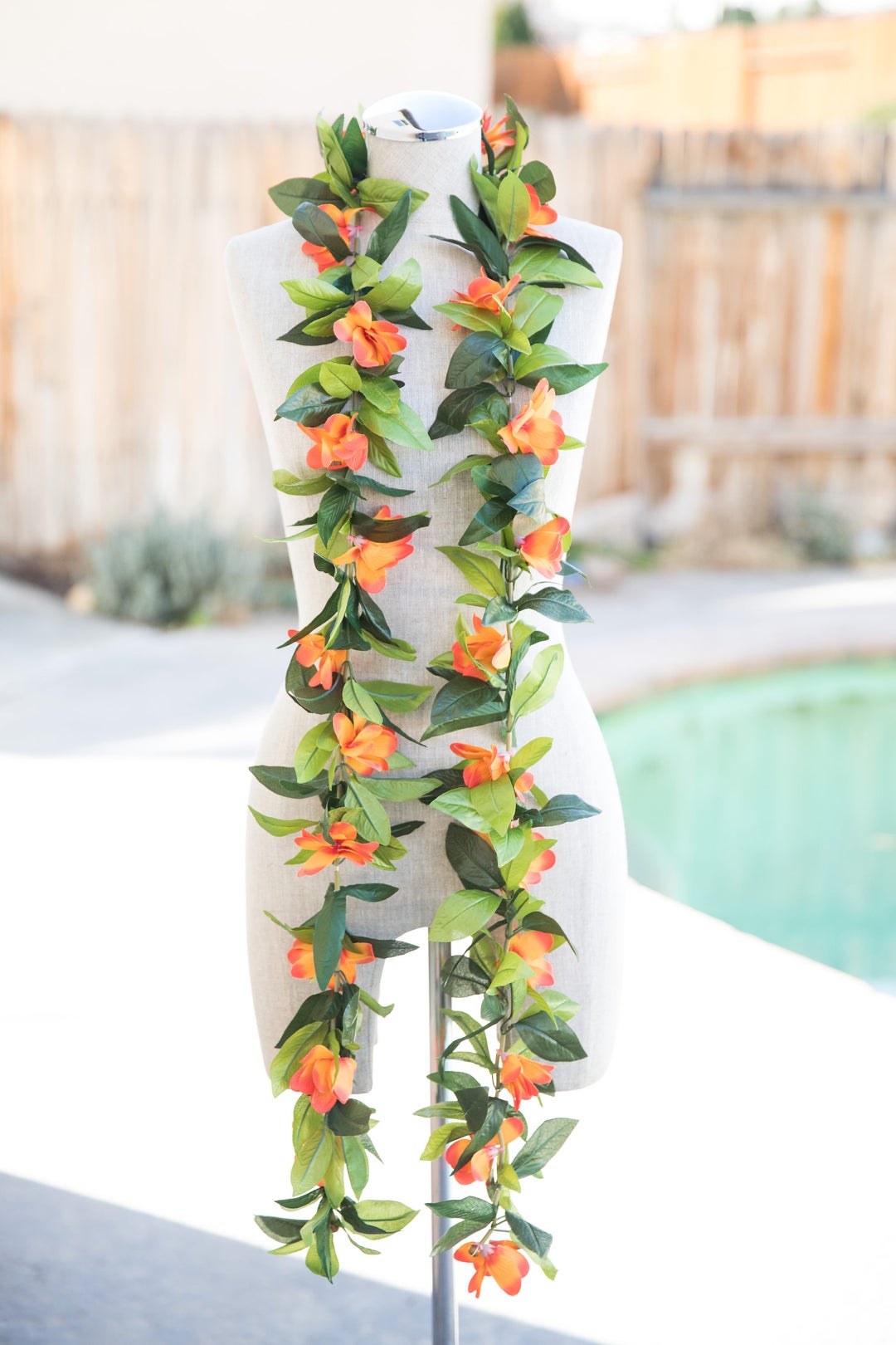 Tea Leaf & Orange Flower Lei - Etsy