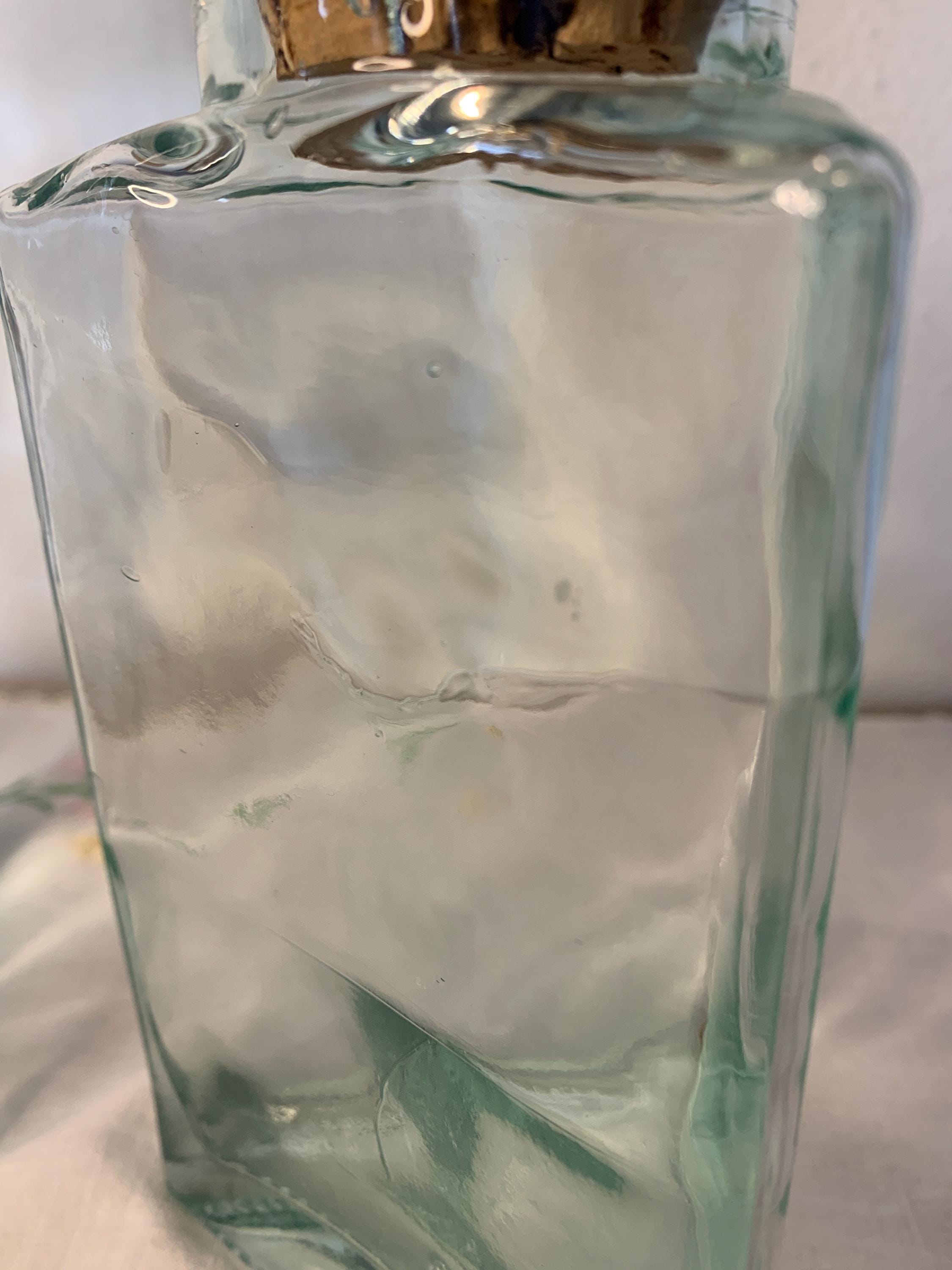 Vintage Italian Triangular Glass Jars With Cork Stoppers, Set of Two ...