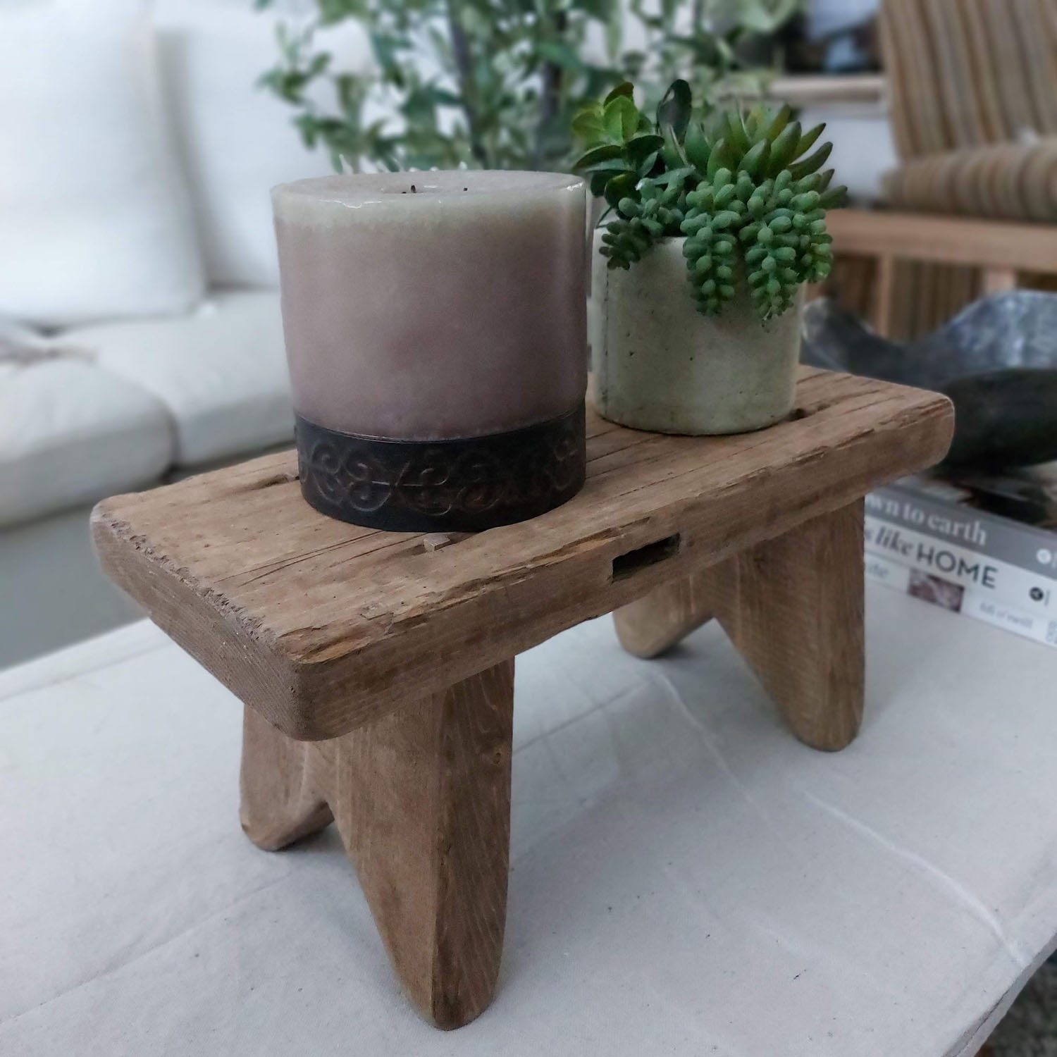Vintage Style Decor Step Stool Accent Piece Wood Riser Handmade Free ...