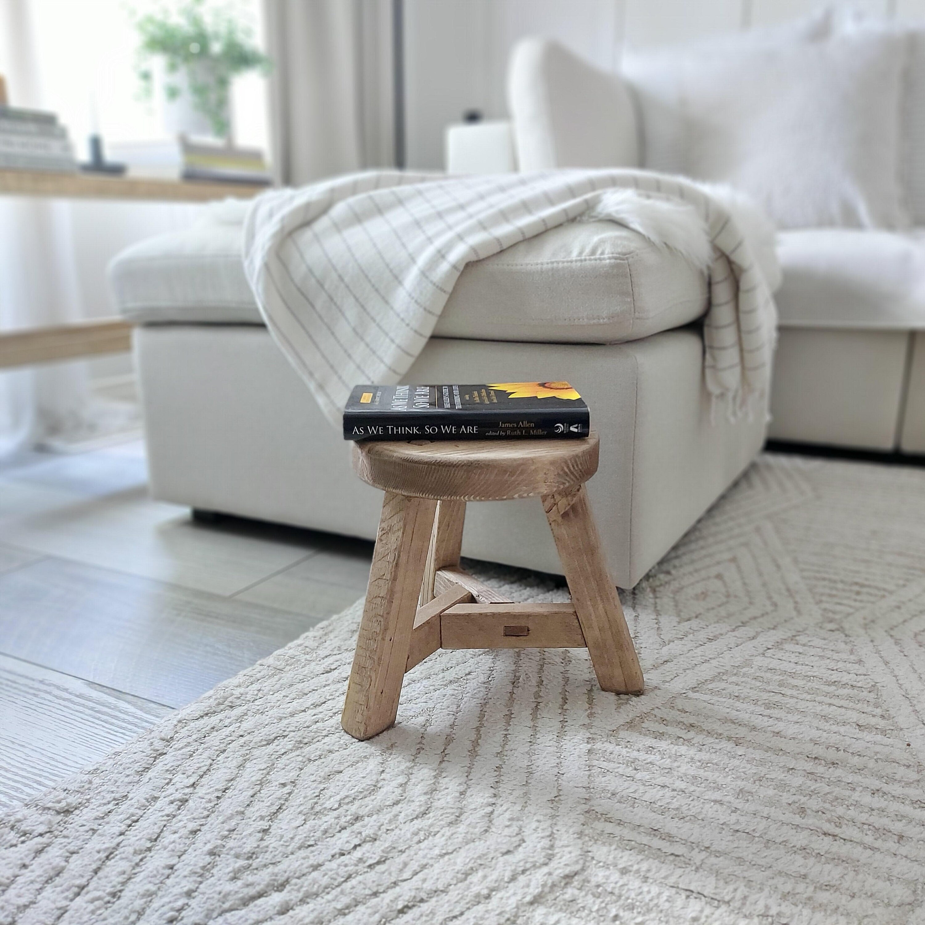 Wooden Mini Stool Vintage Style Rustic Round Wooden Decor Step Stool - Etsy