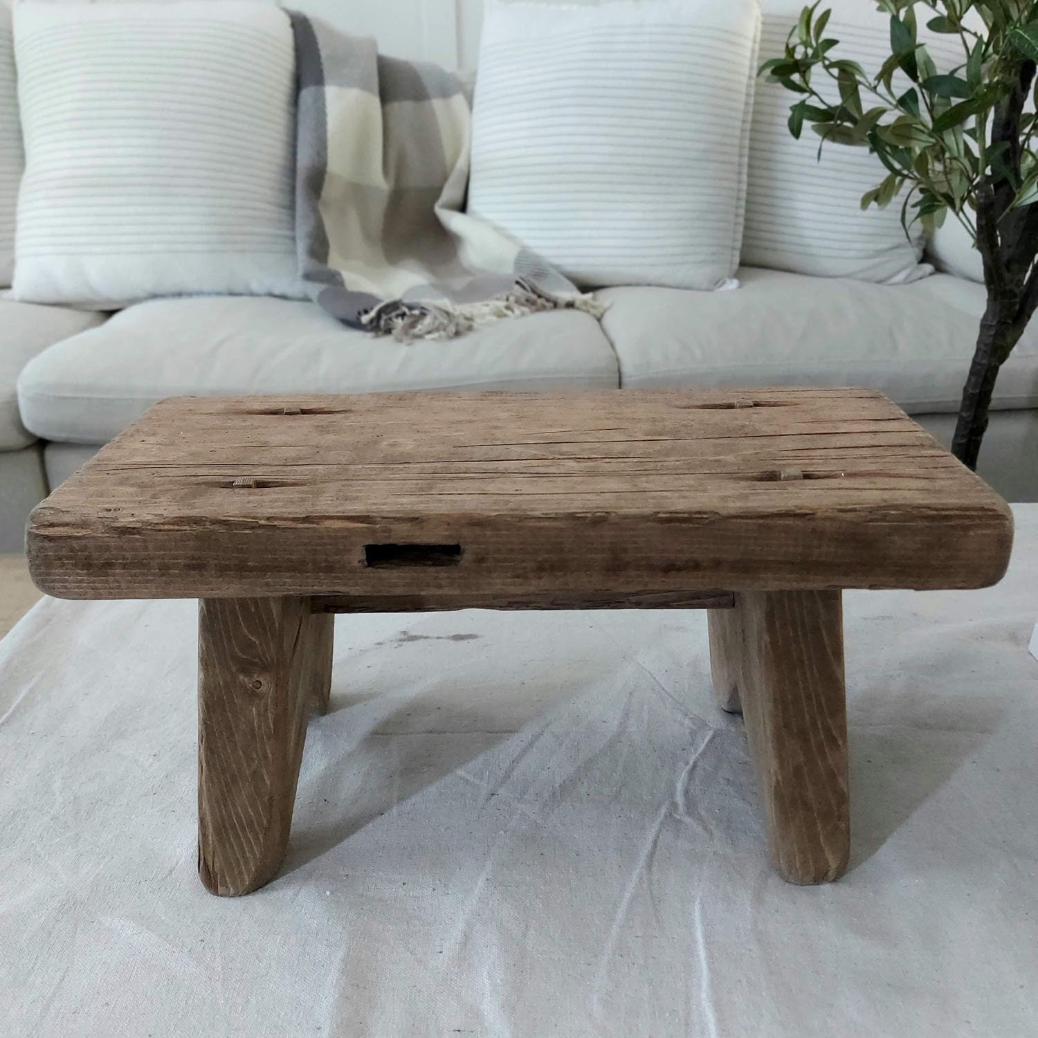 Vintage Style Decor Step Stool Accent Piece Wood Riser Handmade Free ...