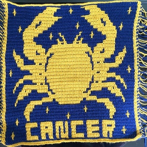 Cancer Zodiac Overlay Mosaic Crochet Square Panel Pattern - Etsy