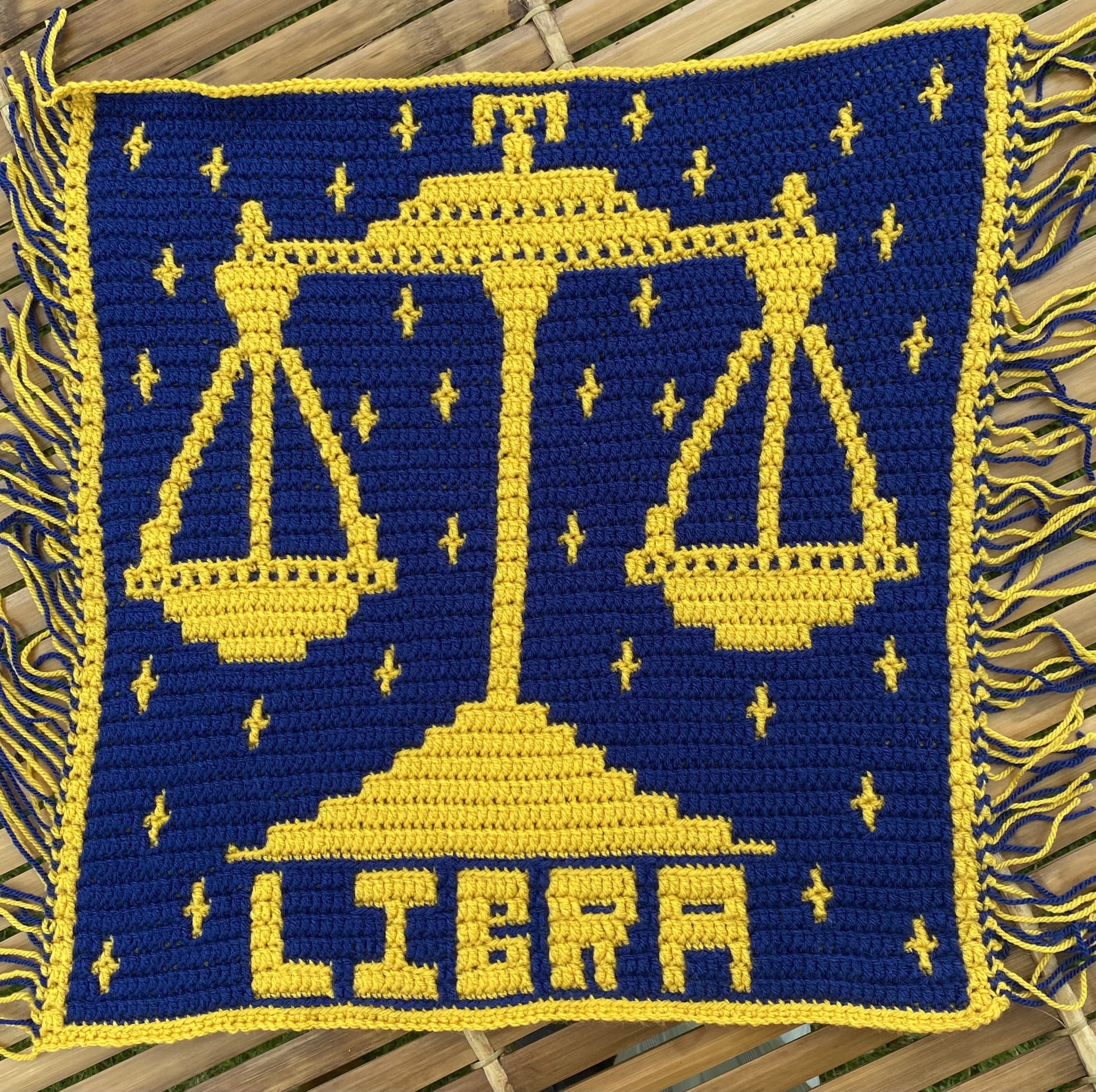 Libra Zodiac Overlay Mosaic Crochet Square Panel Pattern - Etsy