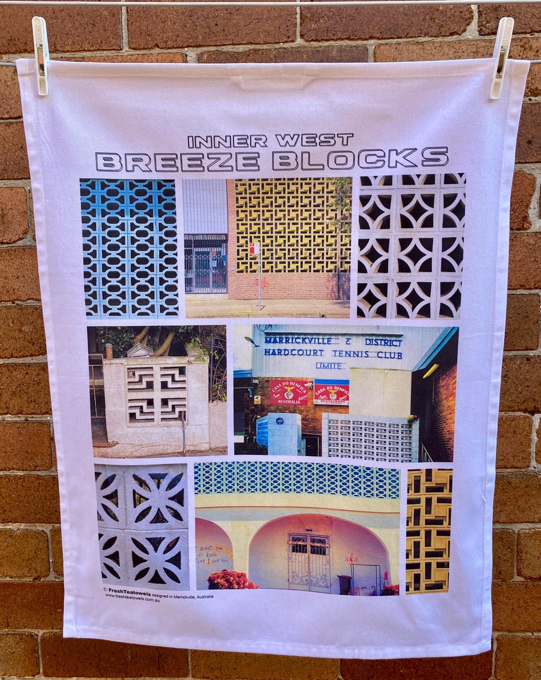 Inner West Breezeblocks - Organic Cotton Teatowel/sydney/australia - Etsy