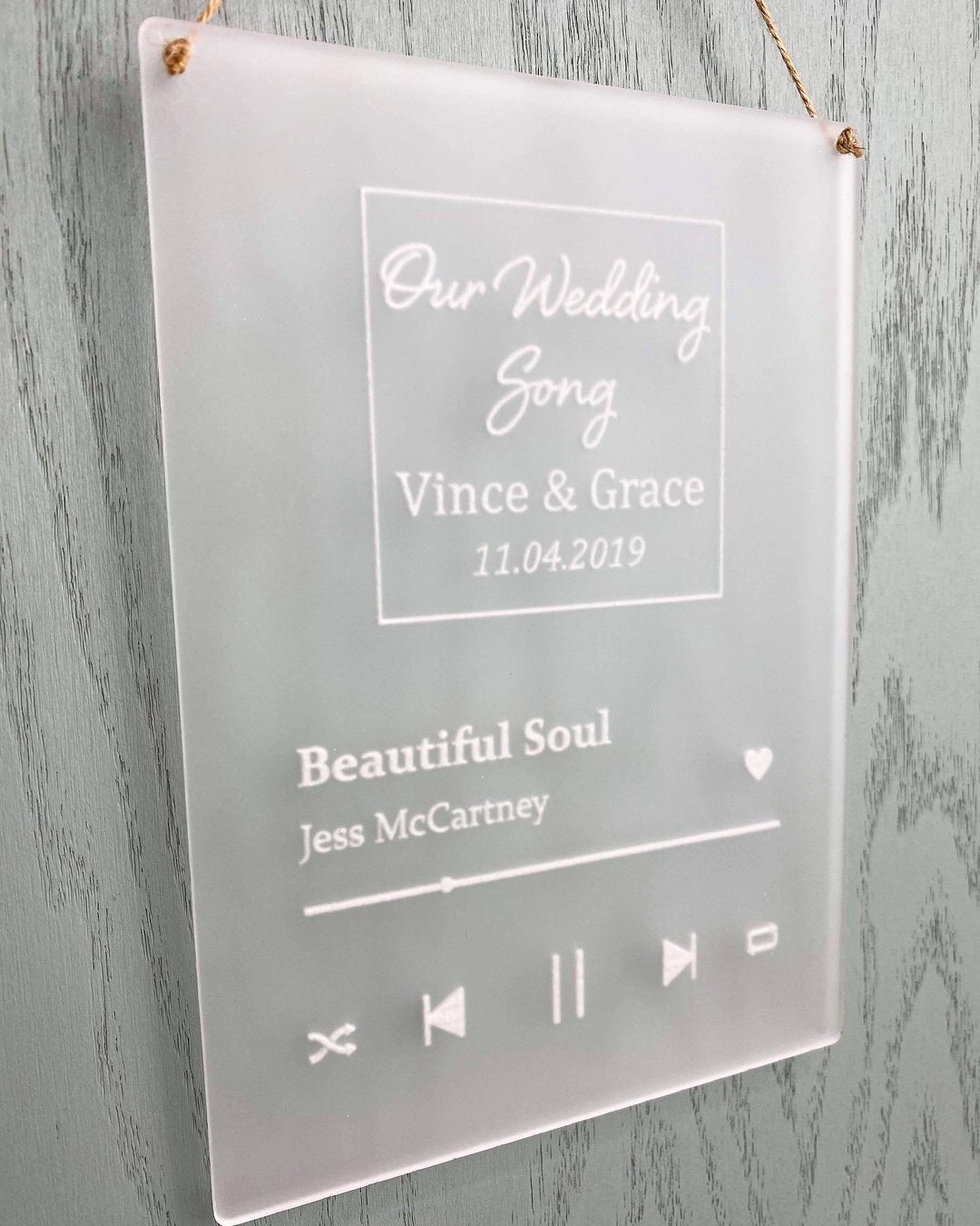 Personalised Wedding Song Sign, Custom Song Plaque, First Dance ...