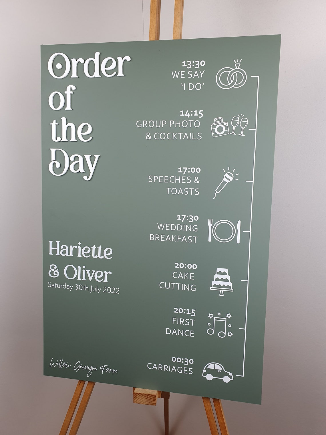 Order of the Day Wedding Sign Wedding Timeline Sign Wedding - Etsy UK