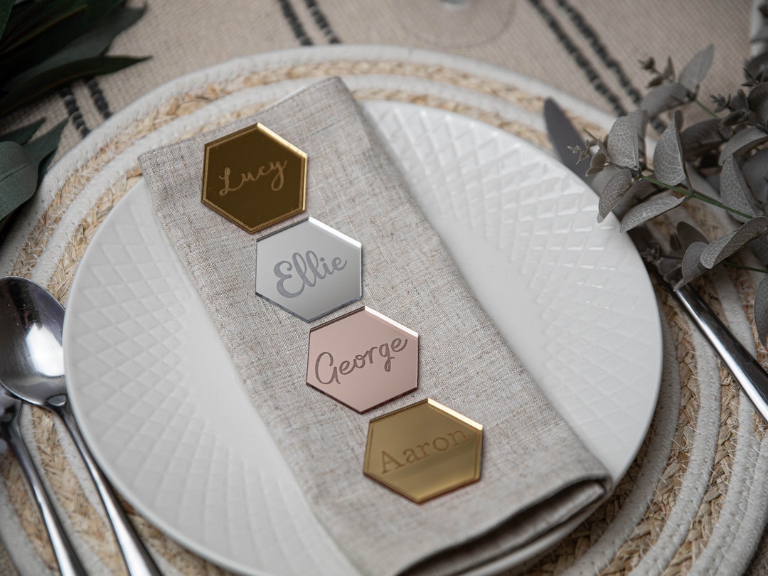 Personalised Name Setting, Place Card, Acrylic Table Name, Guest ...
