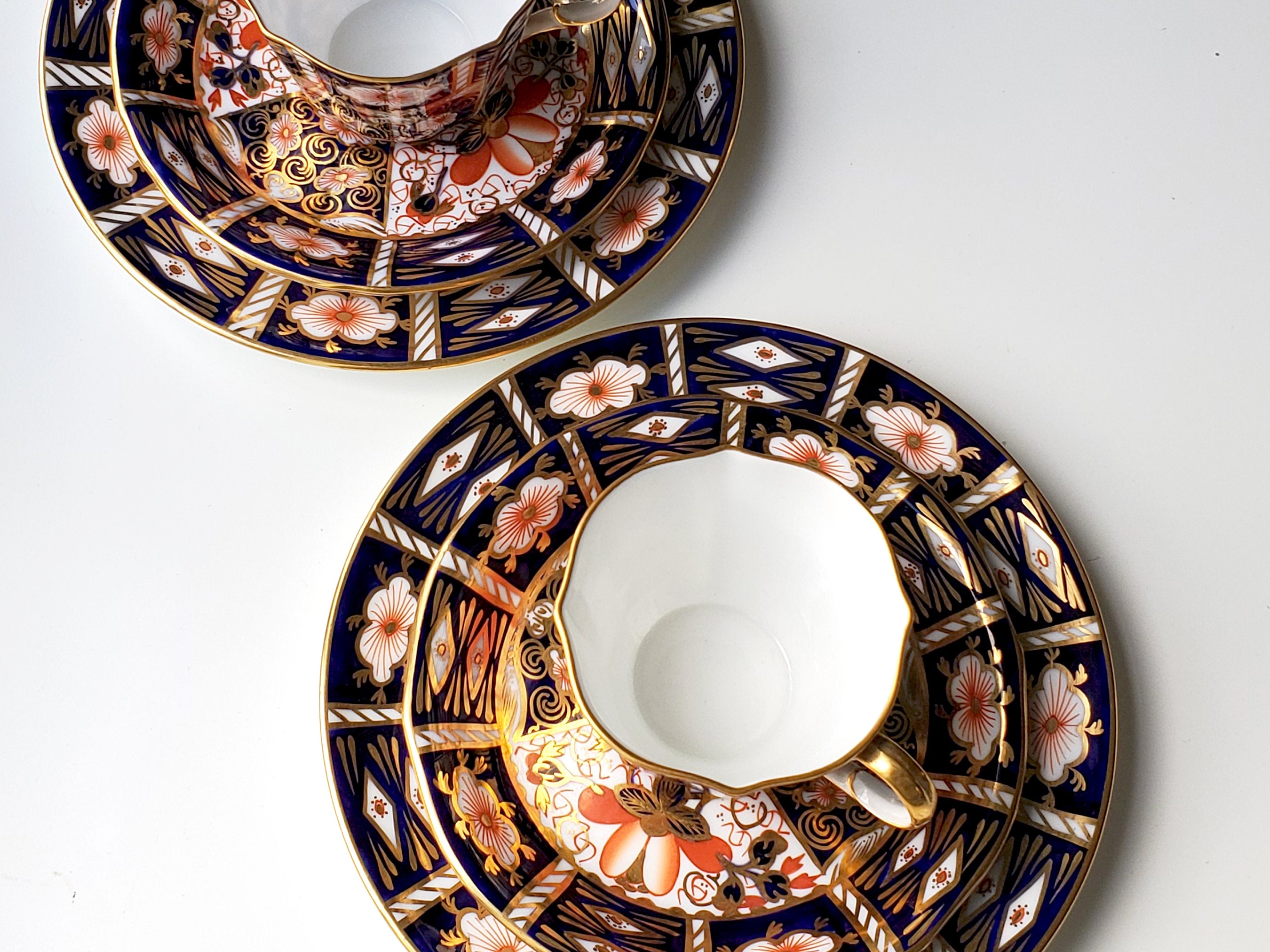 1920s Royal Crown Derby Traditional Imari Tea Cup Saucer Dessert Pie ...