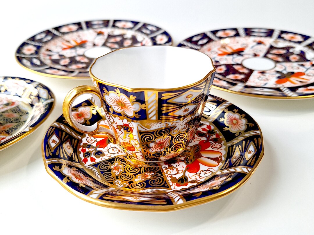 1920s Royal Crown Derby Traditional Imari Tea Cup Saucer Dessert Pie ...