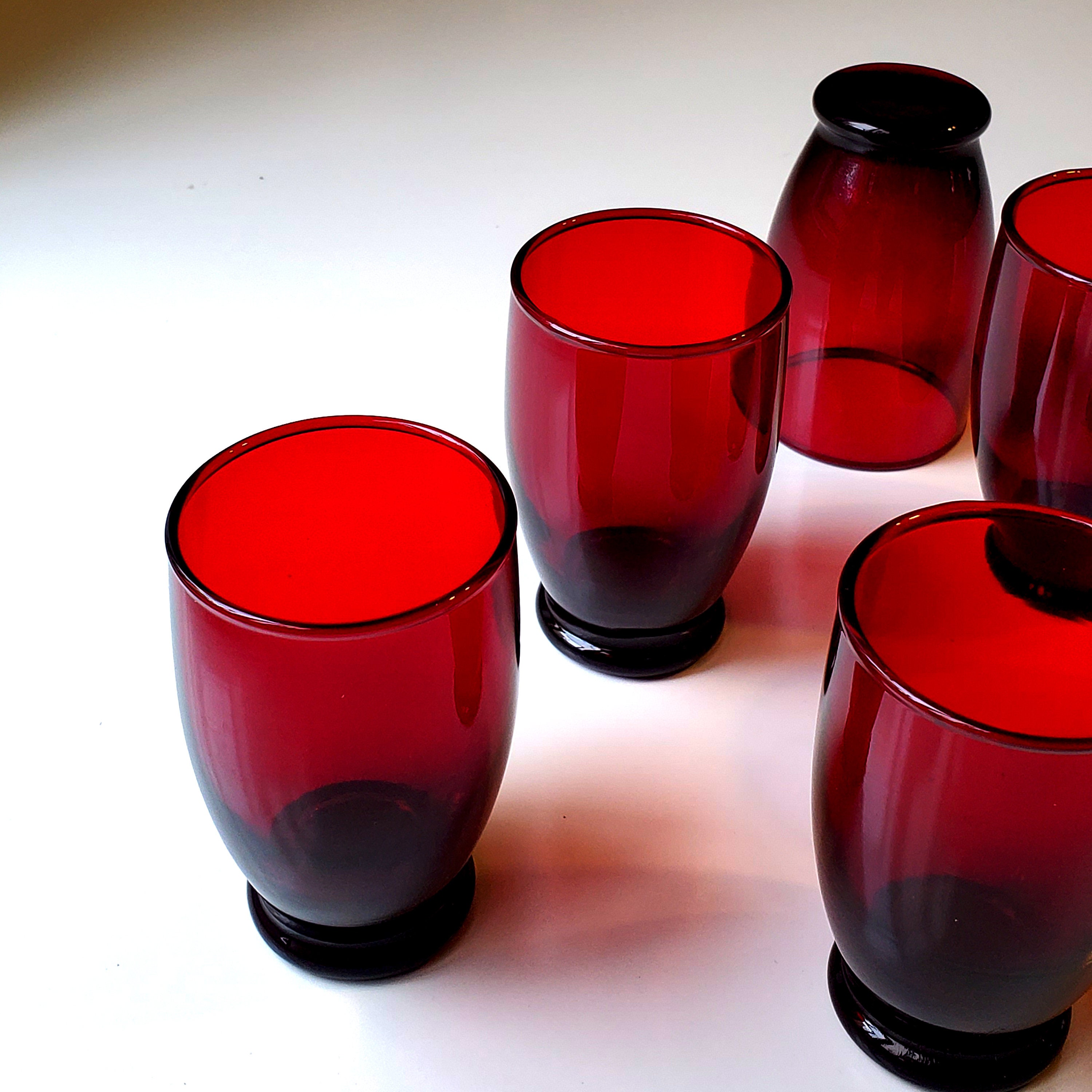 1950s Royal Ruby Anchor Hocking Juice Glasses - Etsy