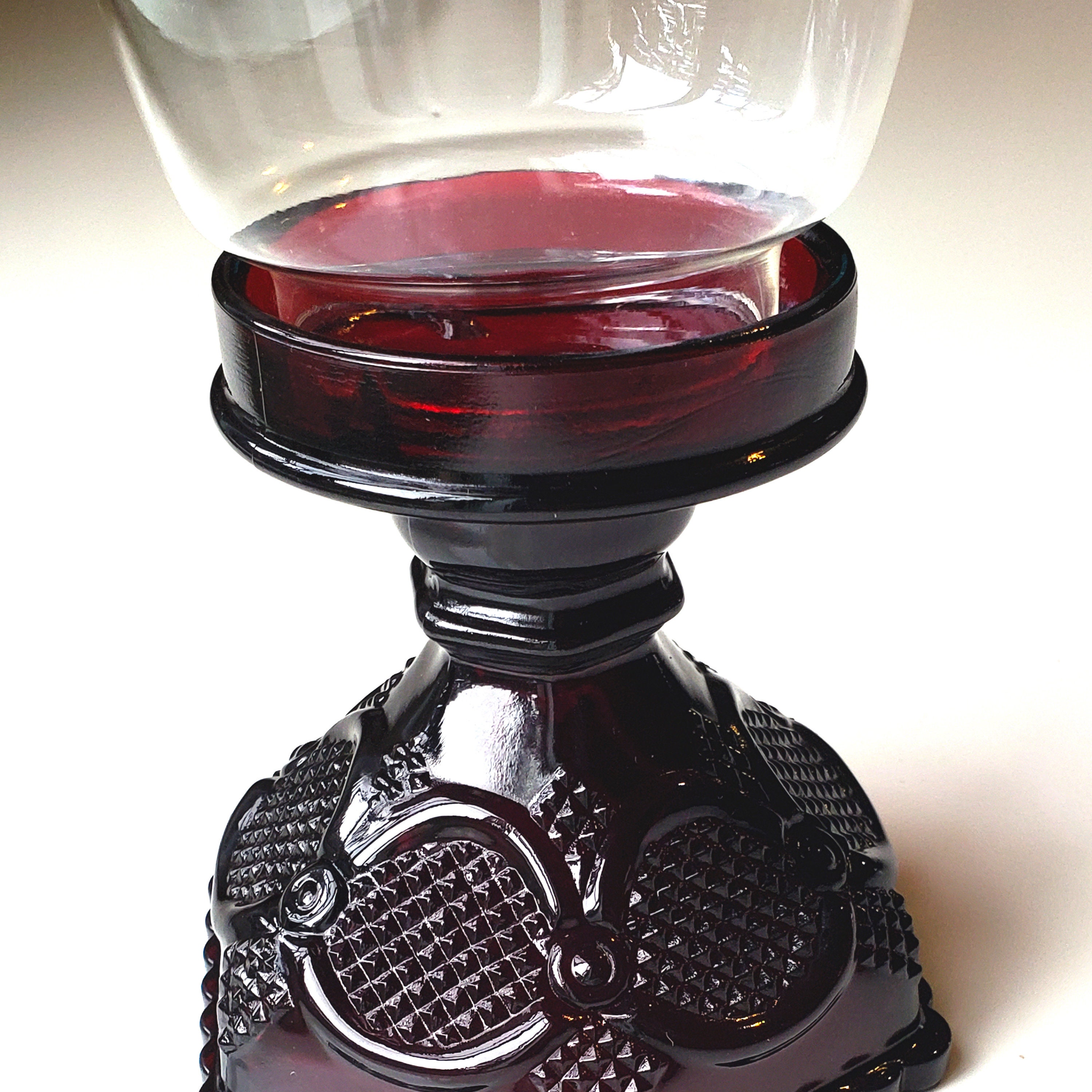 Avon 1876 Cape Cod Ruby Red Hurricane Candle Lamp - Etsy