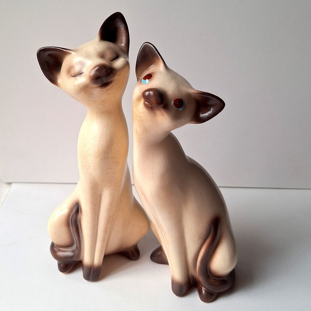 Satin Glaze Freeman-mcfarlin Siamese Cat Pair - Etsy