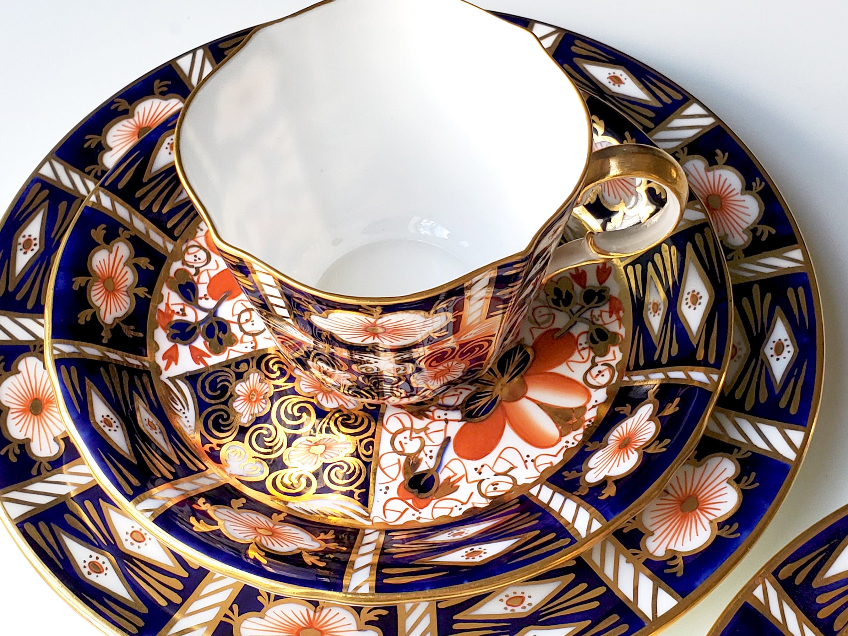 1920s Royal Crown Derby Traditional Imari Tea Cup Saucer Dessert Pie ...